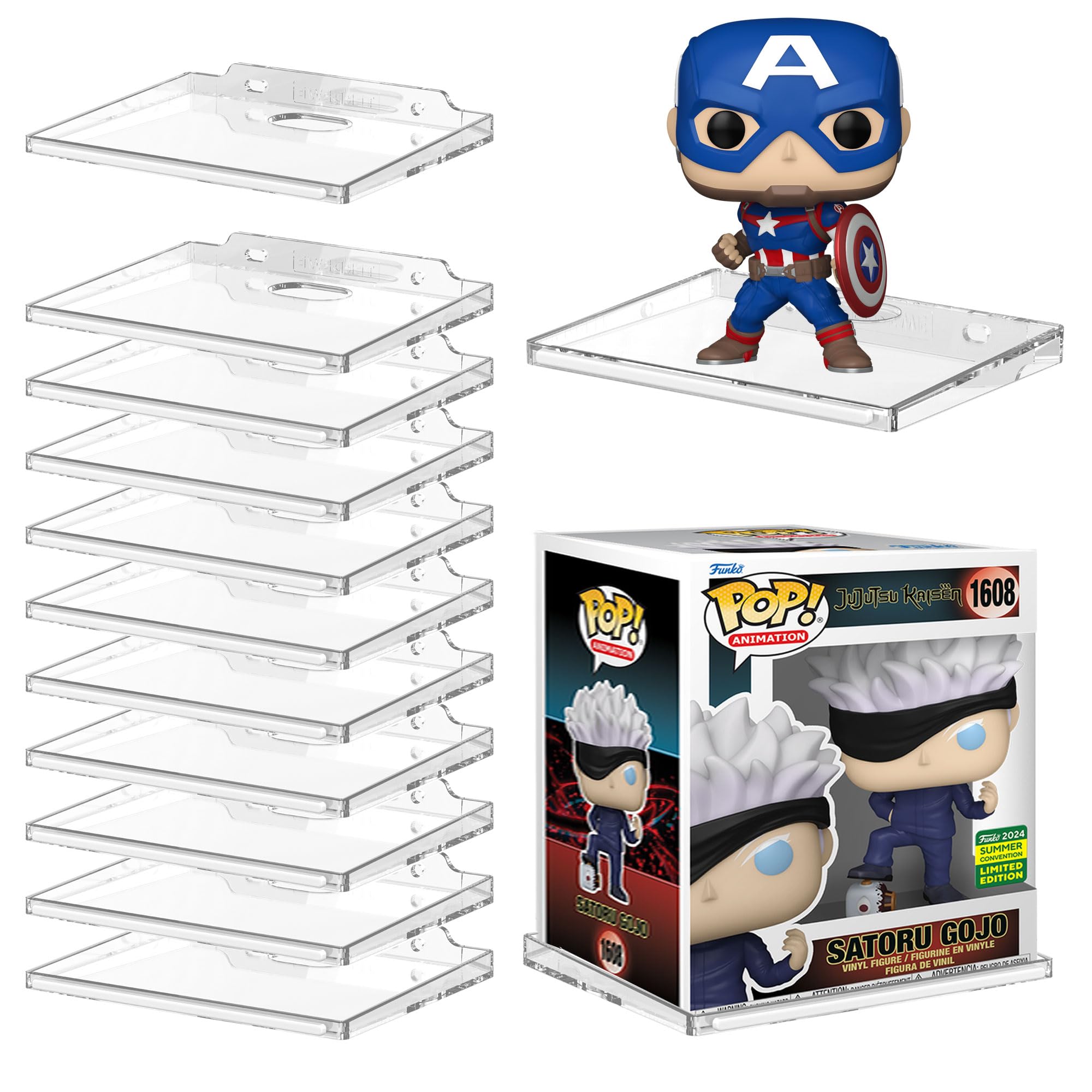 TERDEWE (12 Pack) Clear Floating Wall Shelf, Wall Floating Shelves for Funko Pop, Action Figures,Security Cameras, Baby Monitors, Speakers or Any Small Accessories.