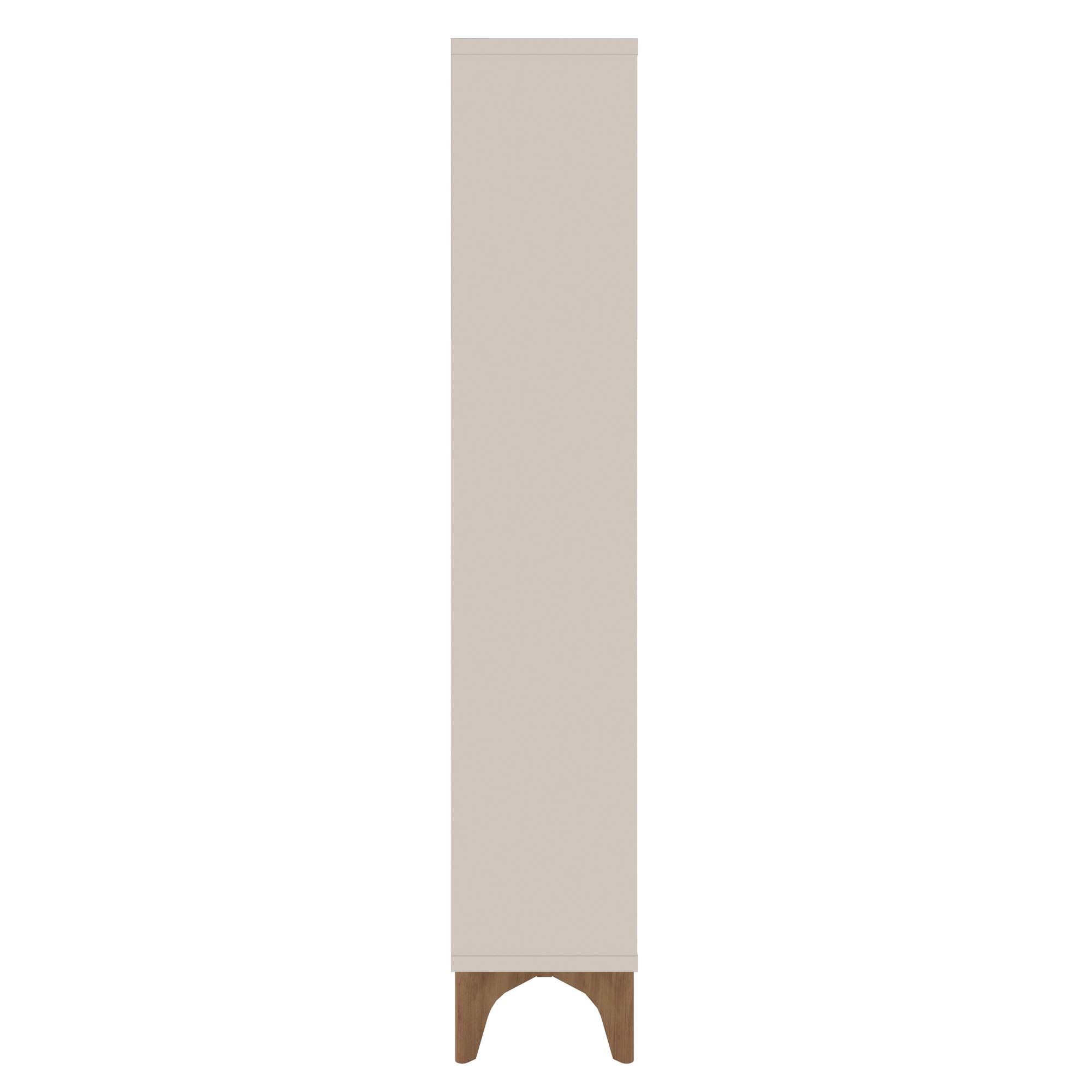 Manhattan Comfort Gowanus Modern Home Office 4 Shelves Geometric Bookcase, 35.43", Off White