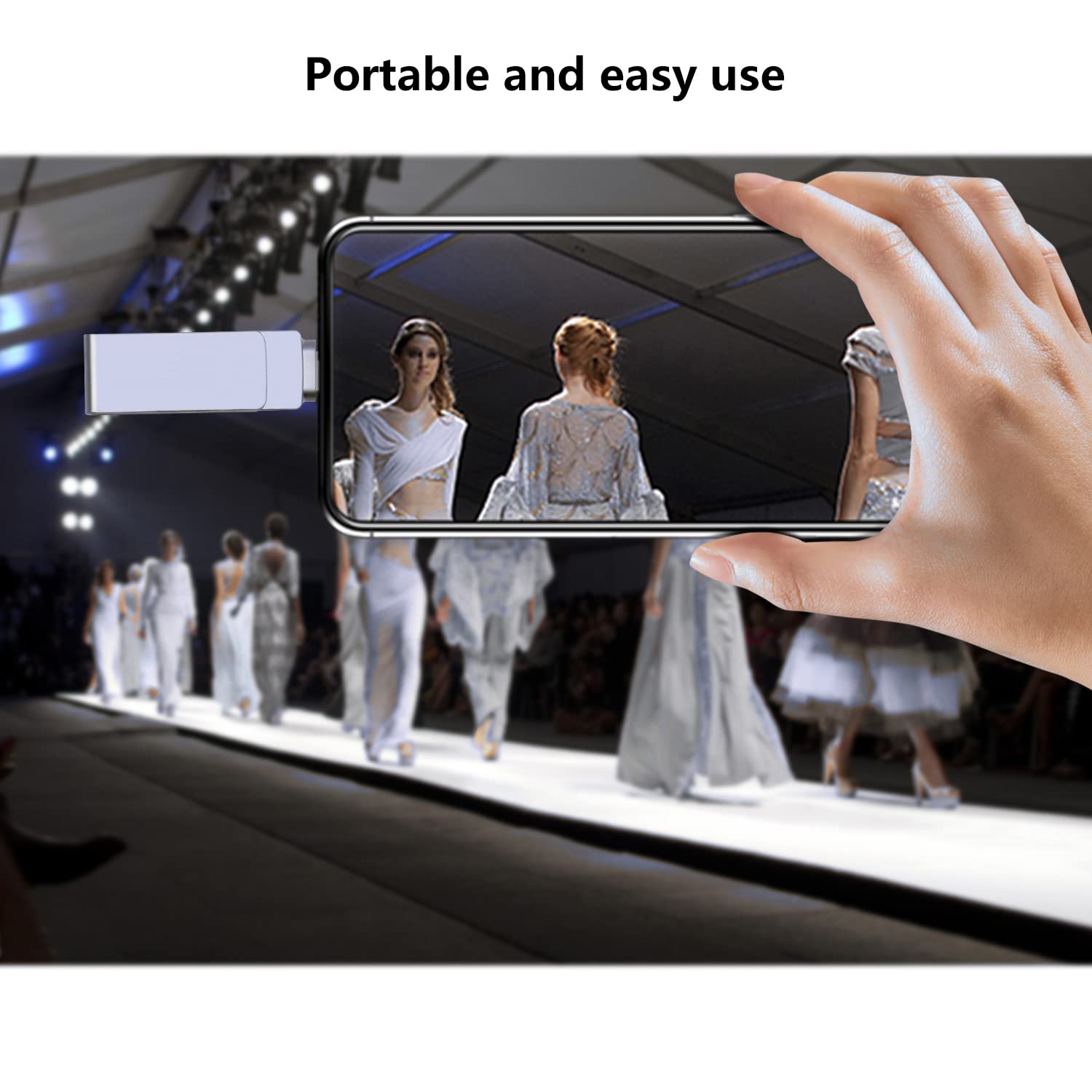 USB Flash Drive for i Phone Photo Stick 1TB Thumb Drive External Storage USB C Memory Stick Compatible i Phone Android MacBook USB C and PC Silvre XY011TB