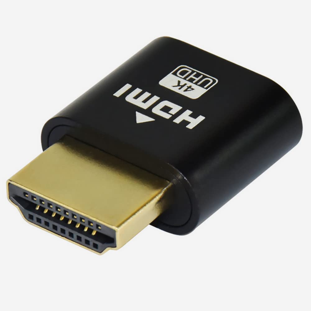 WLGQ 4K HDMI Dummy Load Virtual Plug High Resolution Virtual Monitor Display Emulator Next Generation Headless Display Adapter (Black Color - 1pcs)