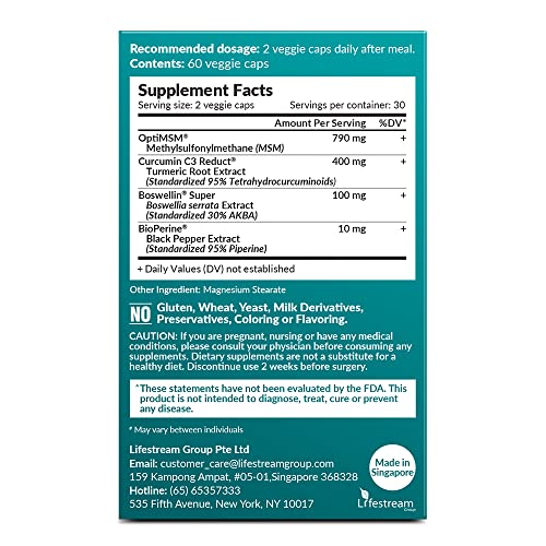 LABO Nutrition FlexC MAX EX with Turmeric Curcumin C3 Reduct 95% Tetrahydrocurcuminoids, Bioperine, Boswellia Extract & OptiMSM, Effective Antioxidation, Joint & Body Discomfort Relief