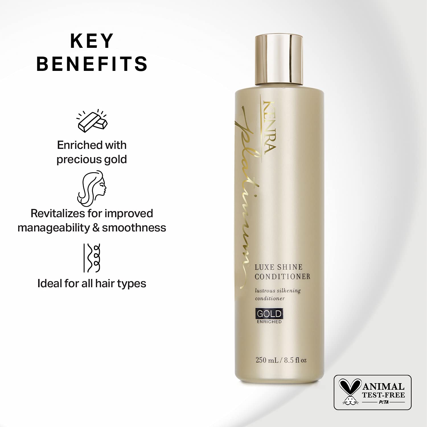 Kenra Platinum Luxe Shine Shampoo/Conditioner | Gold Enriched | Transforms Dull And Lifeless Strands To Glamorous And Full-Bodied Hair | All Hair Types | 31.5 fl. Oz (Set)