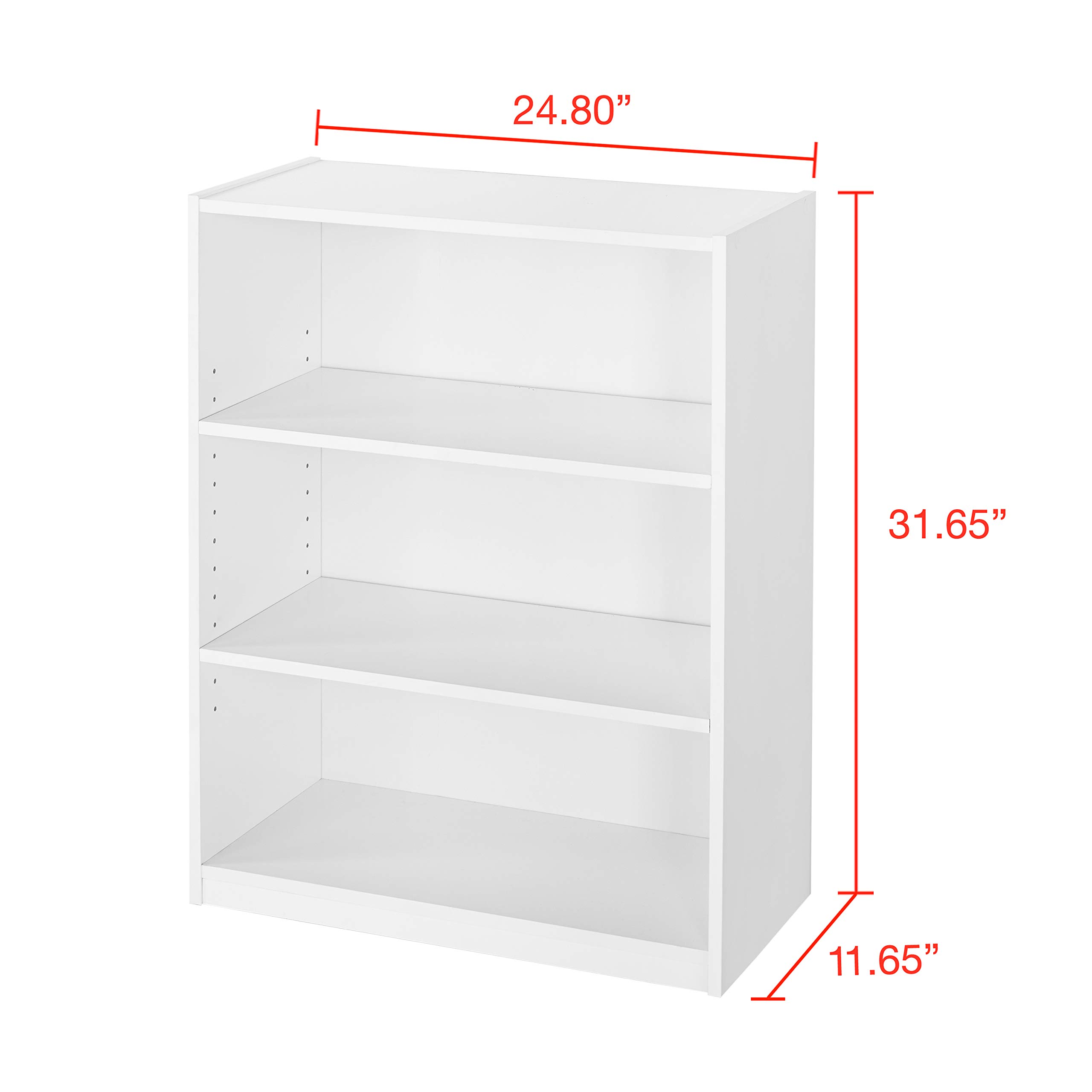 Mainstay` Orion Wide 3-Shelf Bookcase (White Color, 2 Pack 3-Shelf 31")