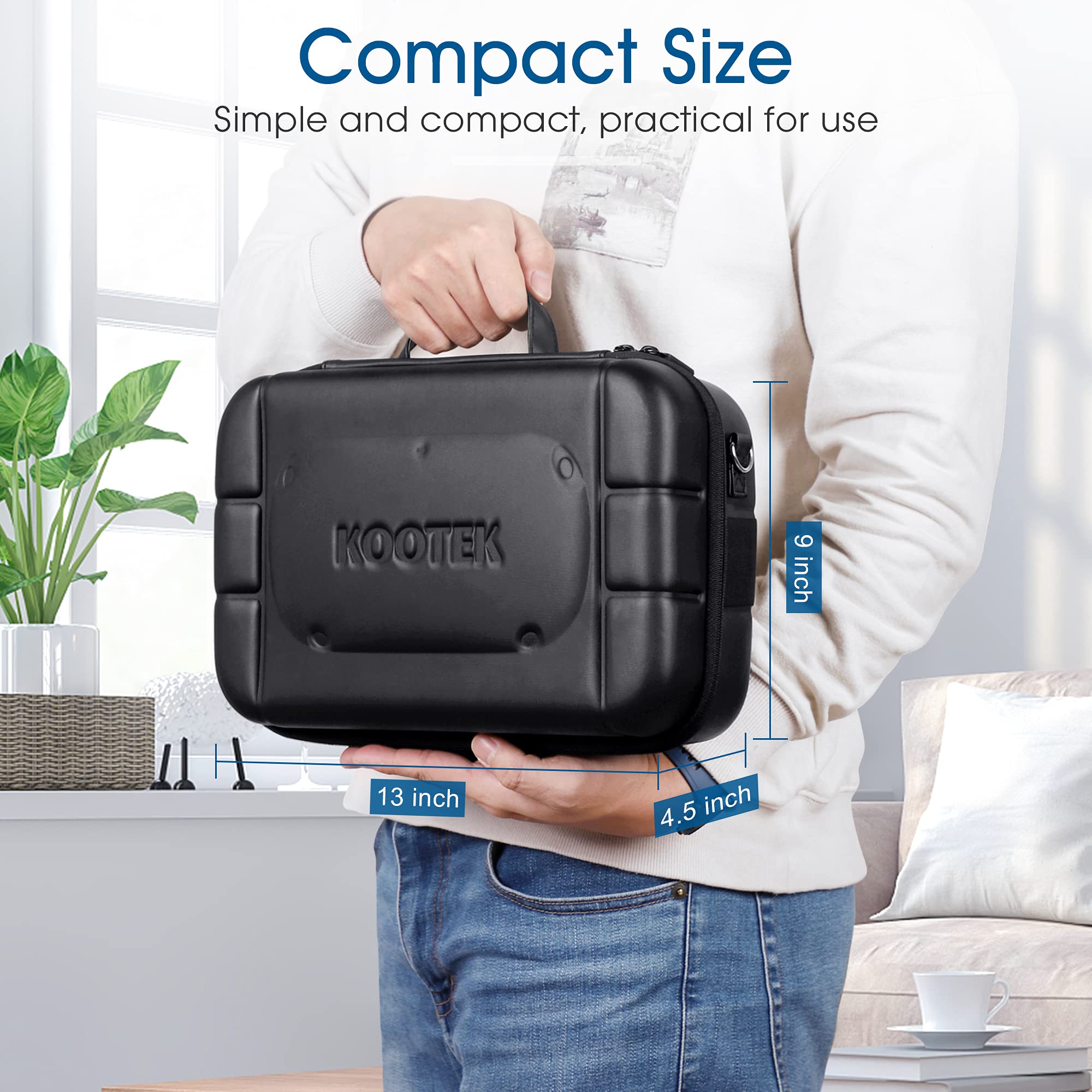 Kootek Carrying Travel Case for Oculus Quest 2 & 1 Compatible with VR Gaming Headset, Shockproof Storage Bag for VR Accessories, Includes Adjustable Shoulder Strap, Lens Protection Cover