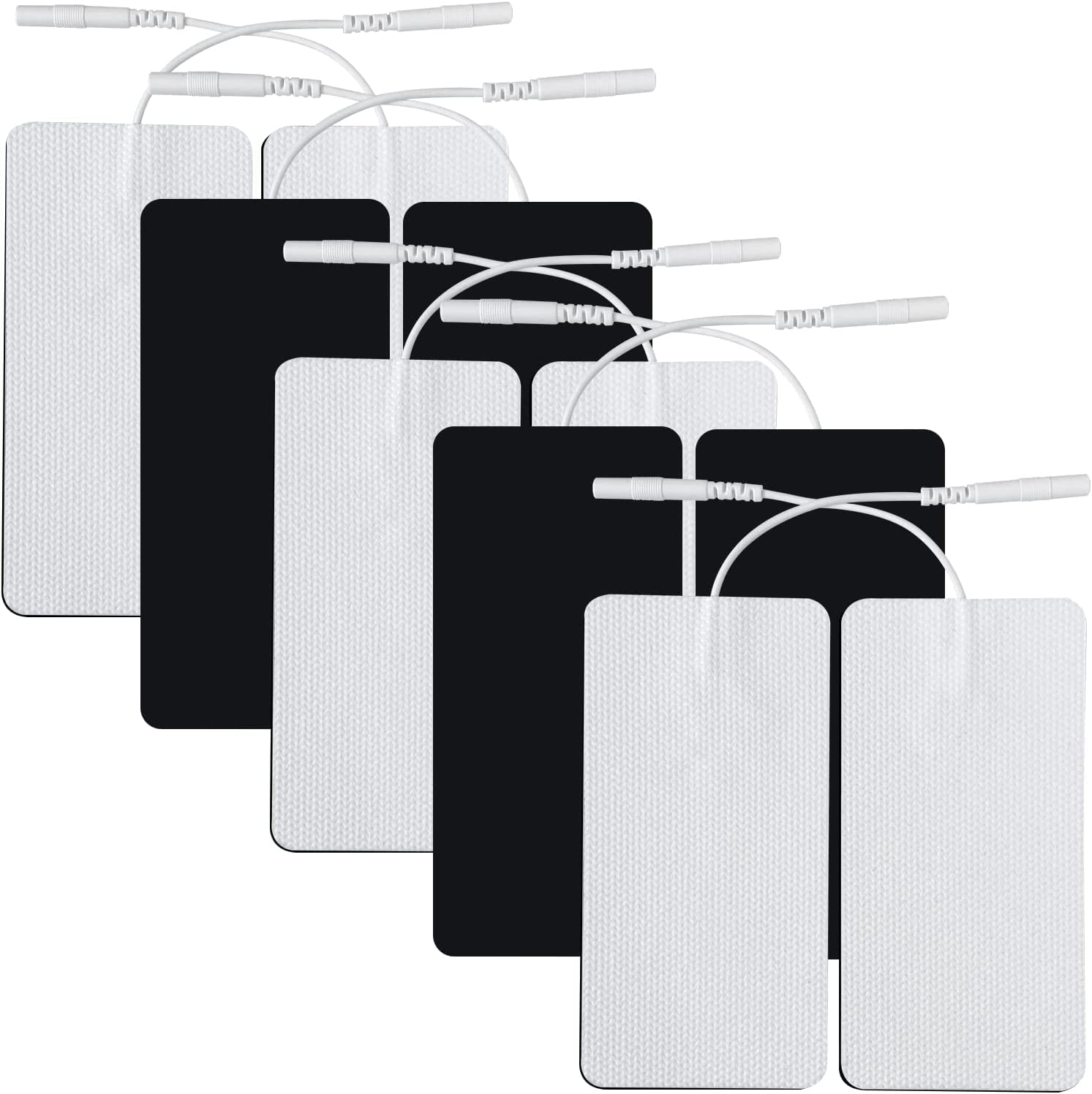 TENS Unit Replacement Pads 10 Pcs 2''x4'' Large Electrode Patches with Upgraded Self-Adhesive and Non-Irritating Design, Reusable 35 Times for Electrotherapy, Compatible with AUVON TENS, TENS 7000