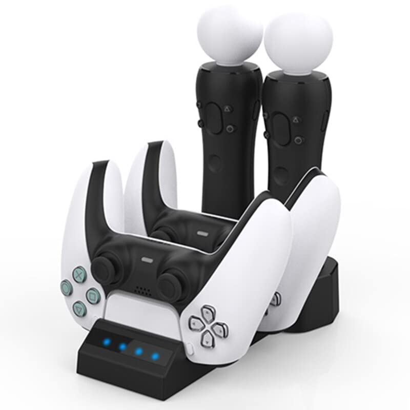 Portable 4 in 1 for PS5 Controller Charger Dock Station for PS VR Move Charging Stand for PS VR MOVE Controllers