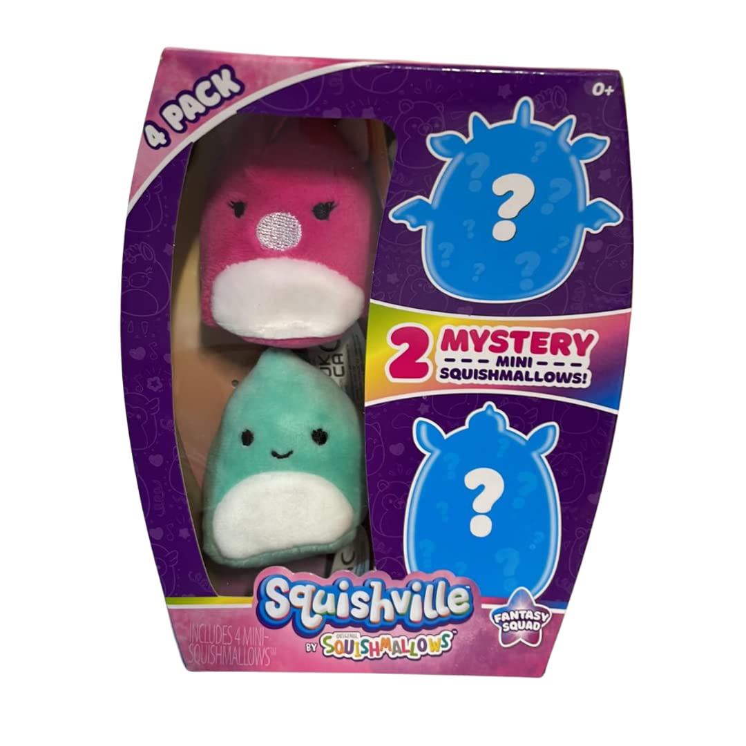 Official KellyToy SQM0229 Squishville by Squishmallow Fantasy Squad 4-Pack
