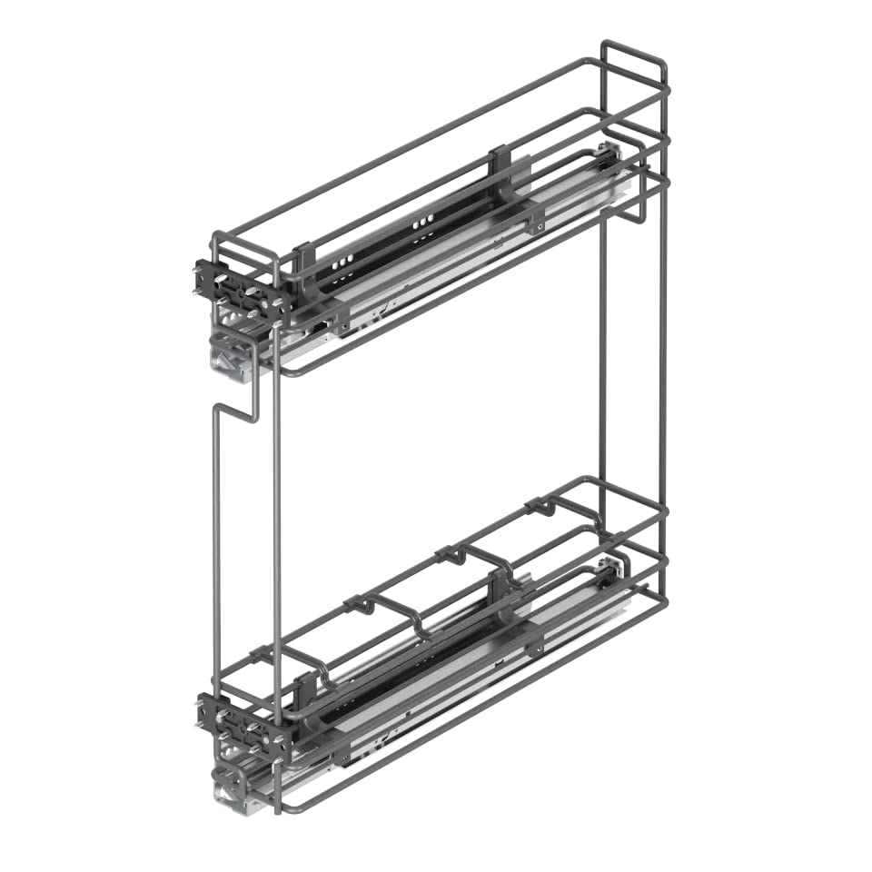 Narrow Sliding Two Rack Cabinet Organizer, Bottle Holder and Spice Rack with BLUM Brand Soft Close undermount slides for S-2477 0