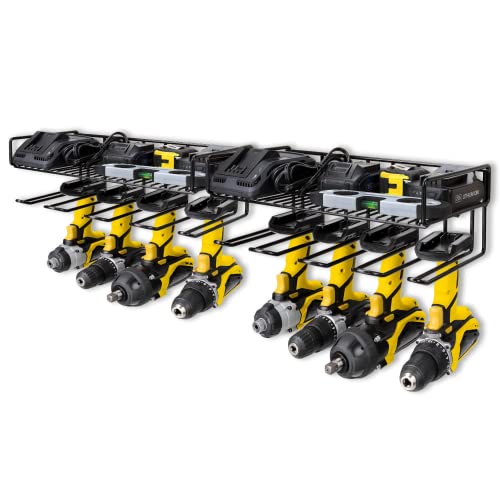 Power Tool Organizer,Drill Holder Wall Mount, Garage Tool Organizers and Storage, Heavy Duty Metal Tool Shelf, Utility Storage Rack for Cordless Drill, Removable Design, Perfect for Father's Day