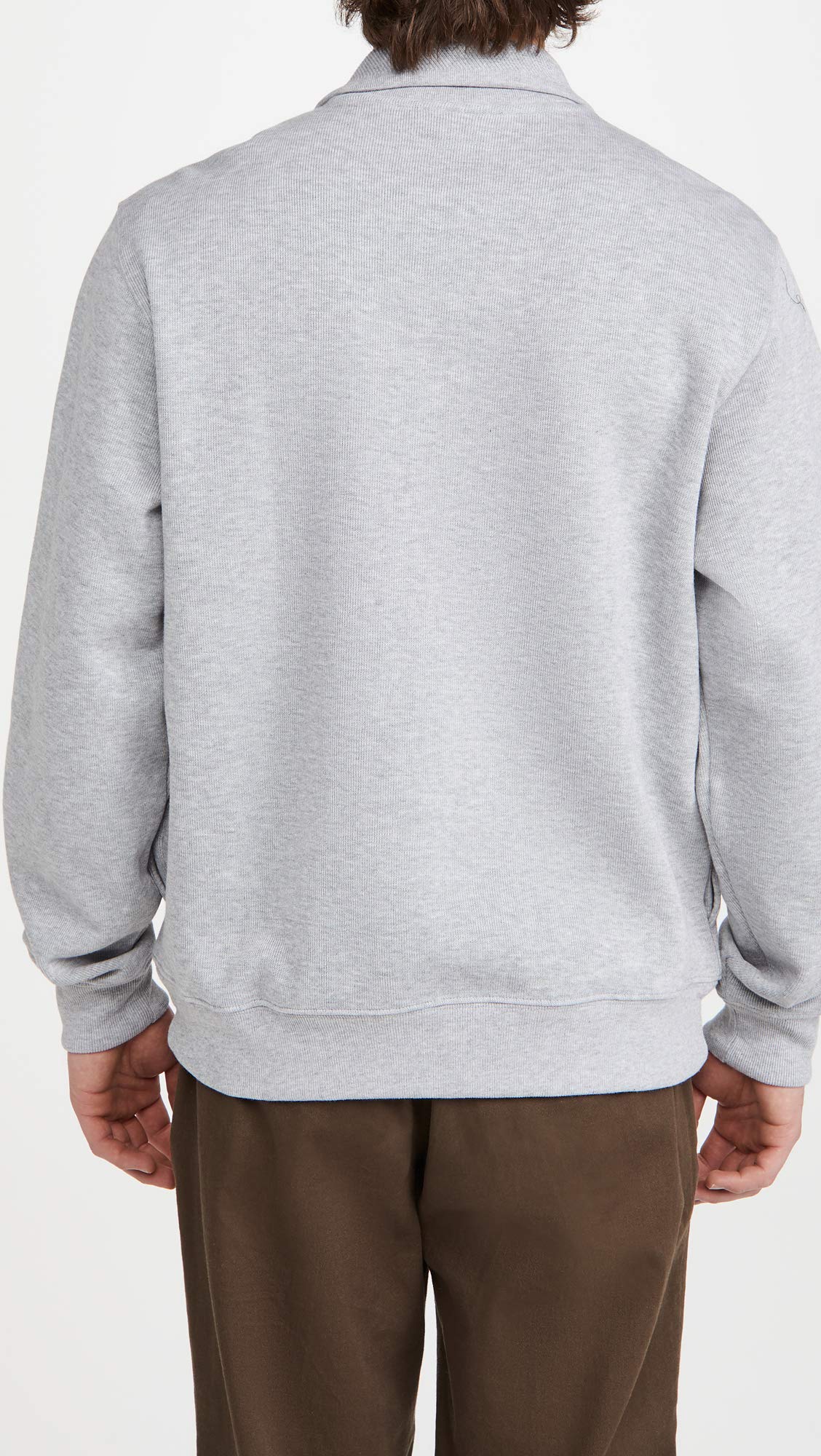 Lacoste Men's Long Sleeve 1/4 Zip Cotton Sweatshirt, Silver Chine, XL