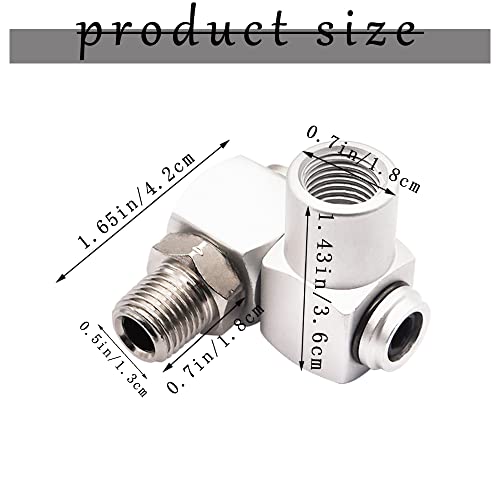 Ruibapa 4PCS 1/4Inch NPT Air Tool 360 Degree Swivel Fitting Portable Air Tool Adapter,Air Hose Connector P-020