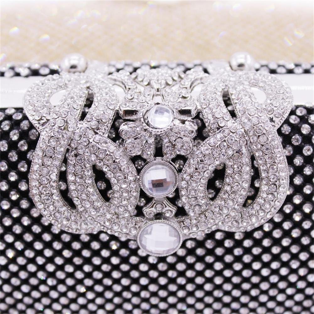 Kingluck Rhinestones with crown Special Ocassion wedding handbags/Evening Clutches(silver)