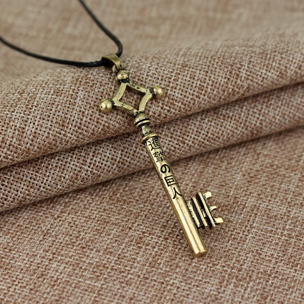 OfficialOtaku Titan Eren Gold Key Cosplay Pendant Necklace - Metal