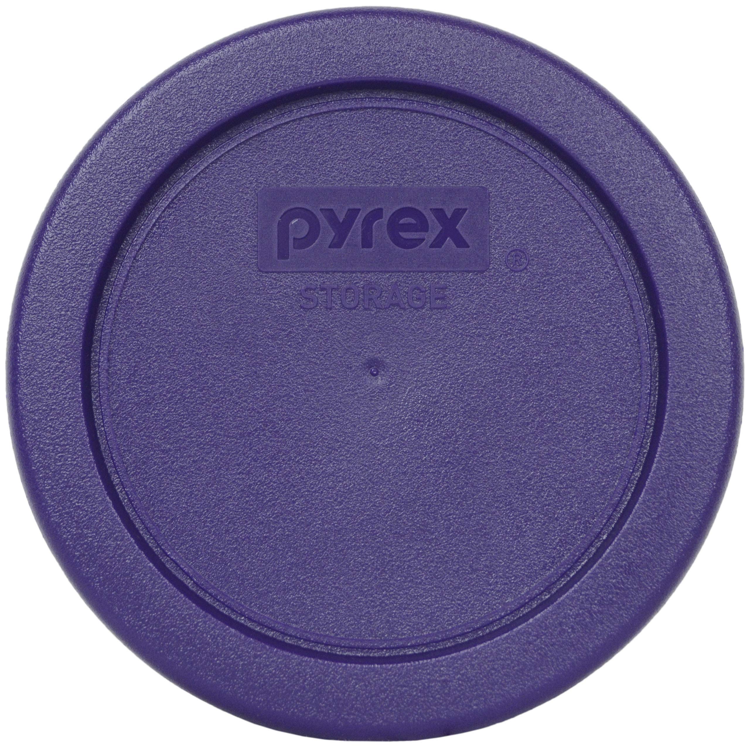 Pyrex (1) 7402-PC Turquoise, (1) 7201-PC Pink, (1) 7200-PC Thistle Purple, & (1) 7202-PC Plum Purple Round Plastic Food Storage Replacement Lids, Made in the USA