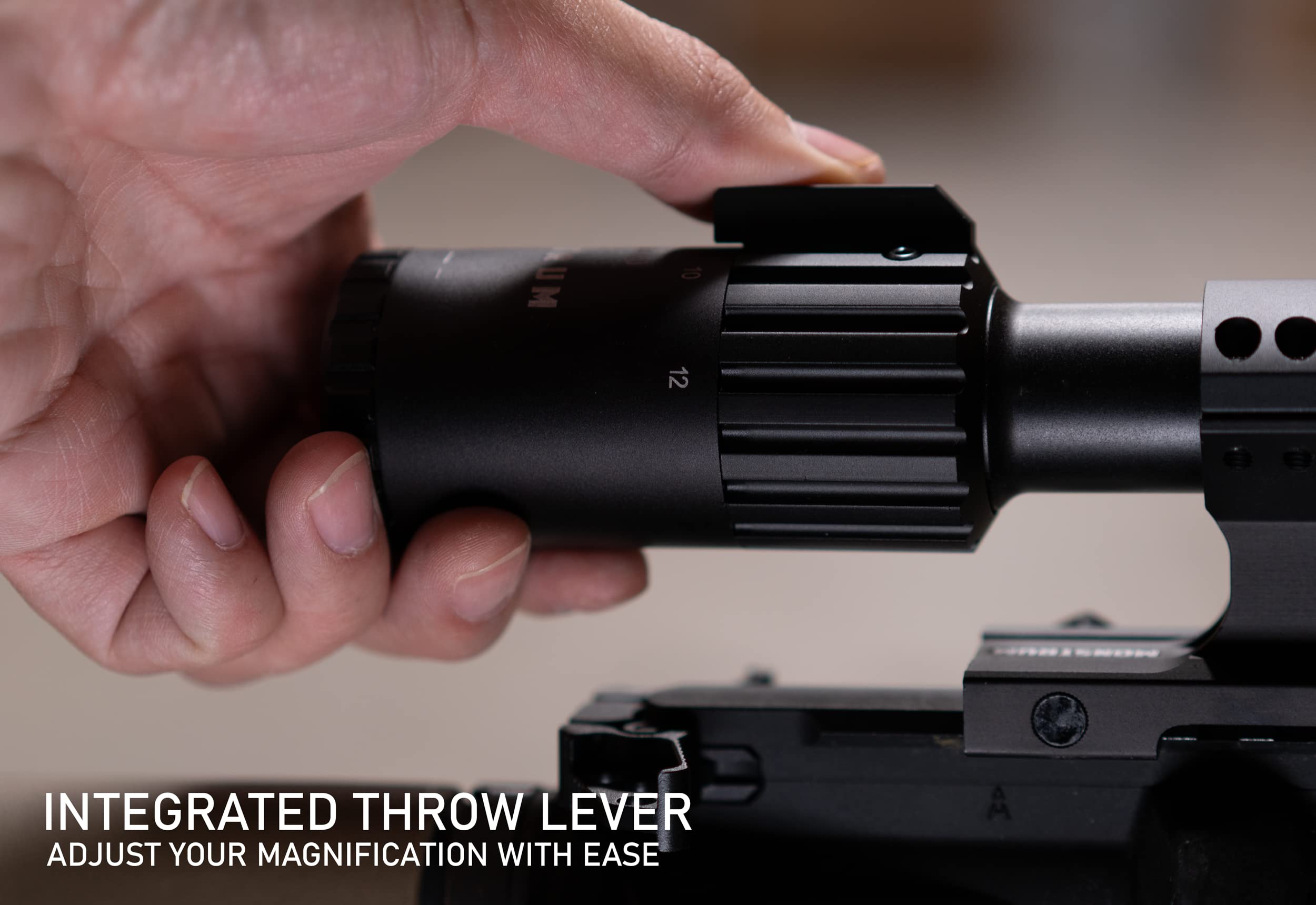 Monstrum 4-12x44 Rifle Scope with AO Adjustable Objective | Includes High Profile Scope Rings