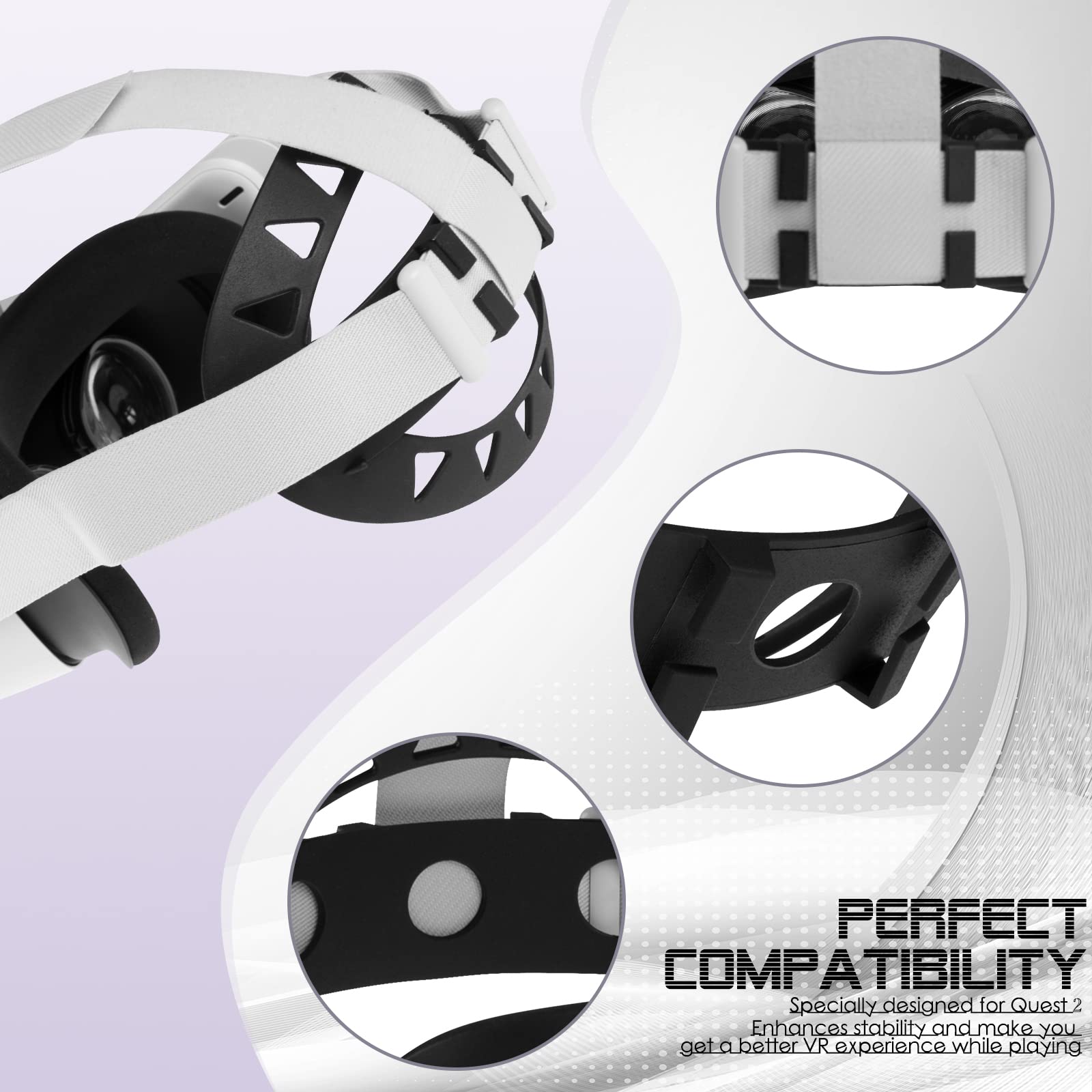 Orzero VR Head Back Padding Compatible for Quest 2 Headset (Original Flexible Head Strap), Balance Cushion Comfortable Head Strap Enhanced Support Reduce Pressure