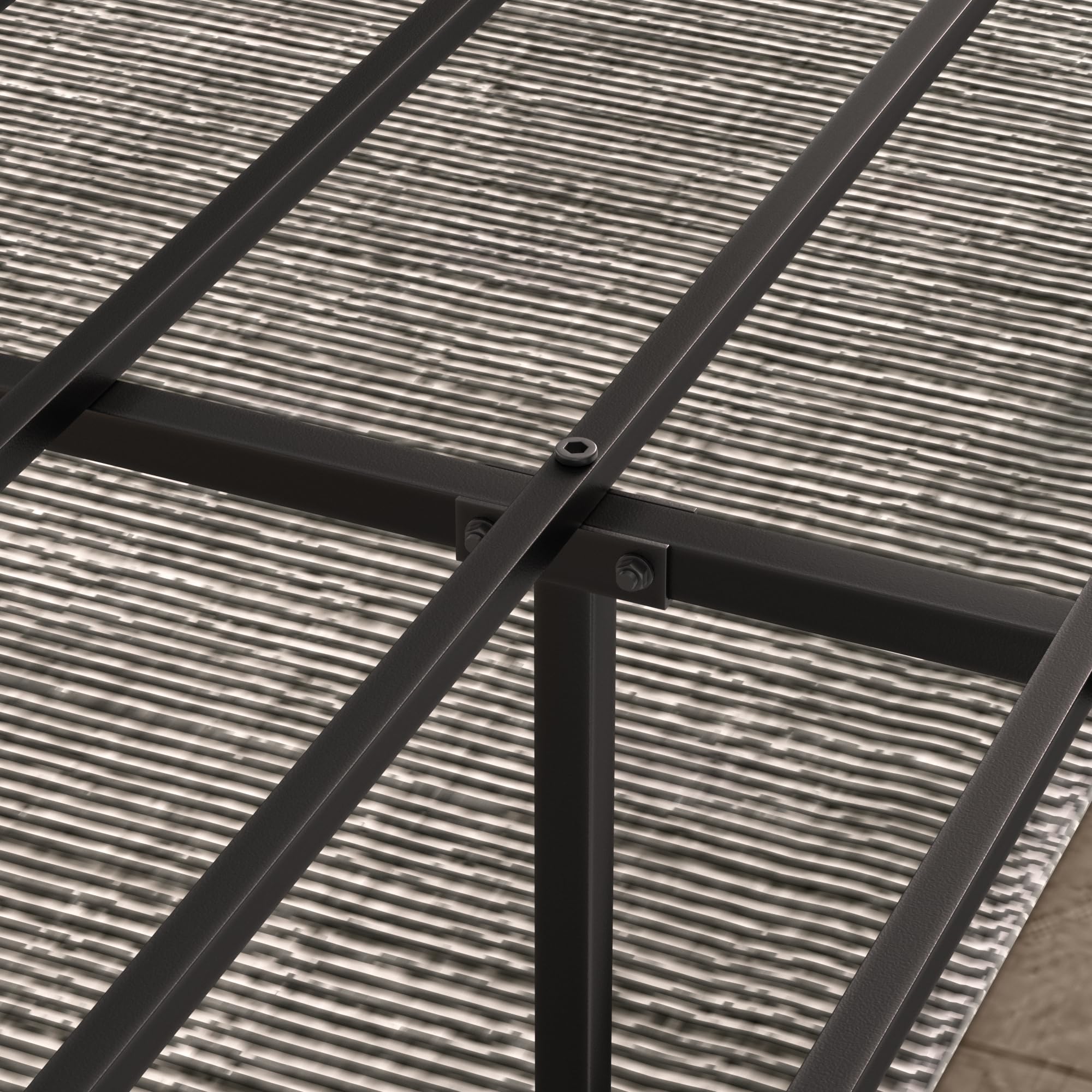 VECELO Full Size Bed Frame Metal Platform with Headboard/Steel Slat Support/No Box Spring Needed/Easy Assembly
