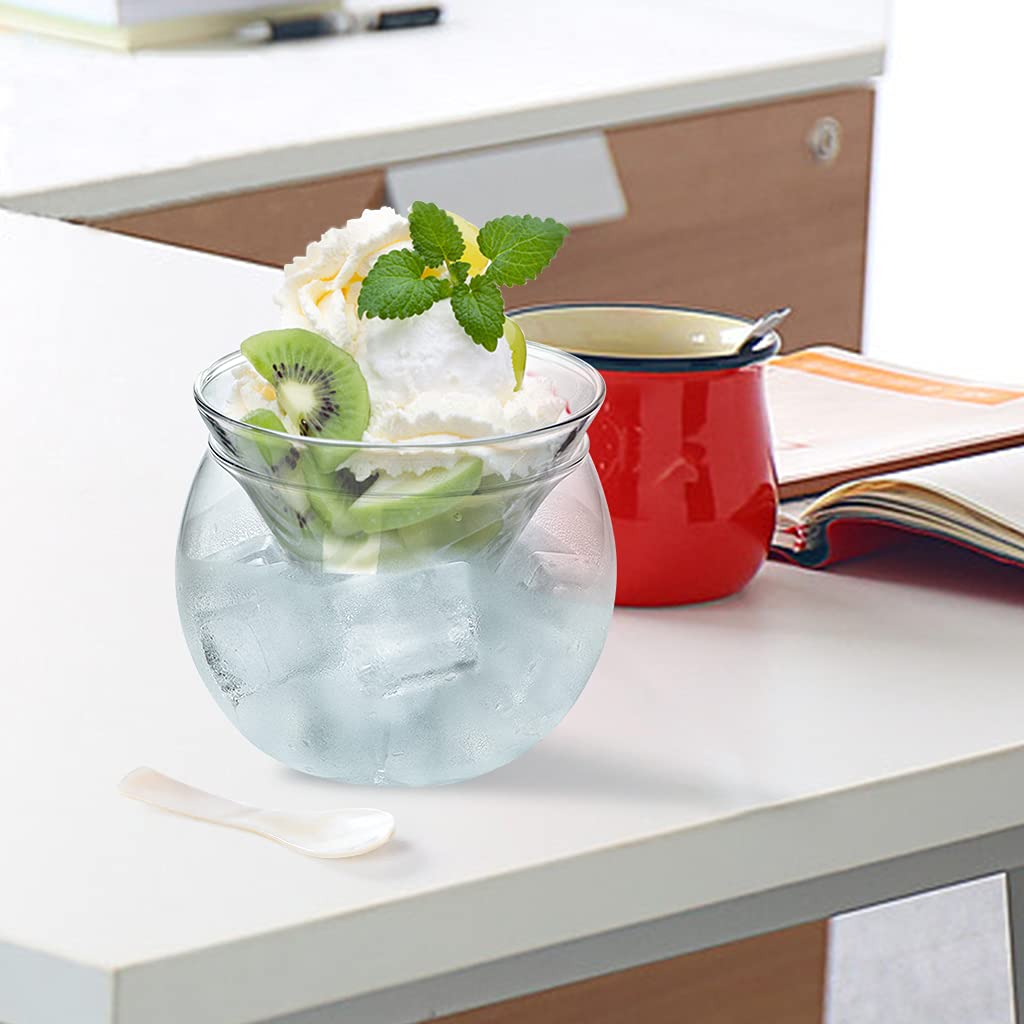 MDLUU 2-Pack Caviar Chiller Server with Mother of Preal Spoon, Ice Chilled Bowl for Martini, Cocktail, Ice Cream,Capacity 6.08 Oz