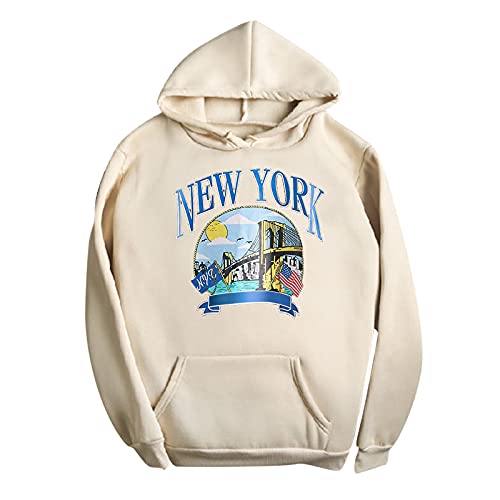 Women Tunic Tops Long Sleeve Fall Winter Pullovers Athletic Hooded Outwear Fall Long Sleeve Blouse Tops With Hood and Zip Beige