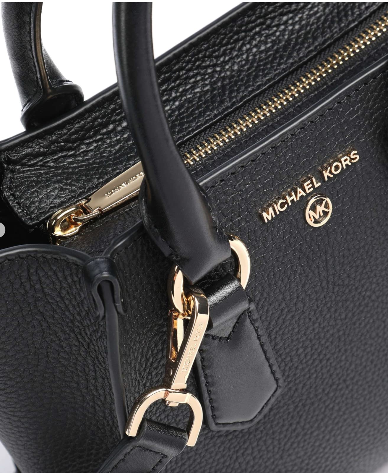 Michael Kors Kris Small Satchel Black Leather Crossbody Bag