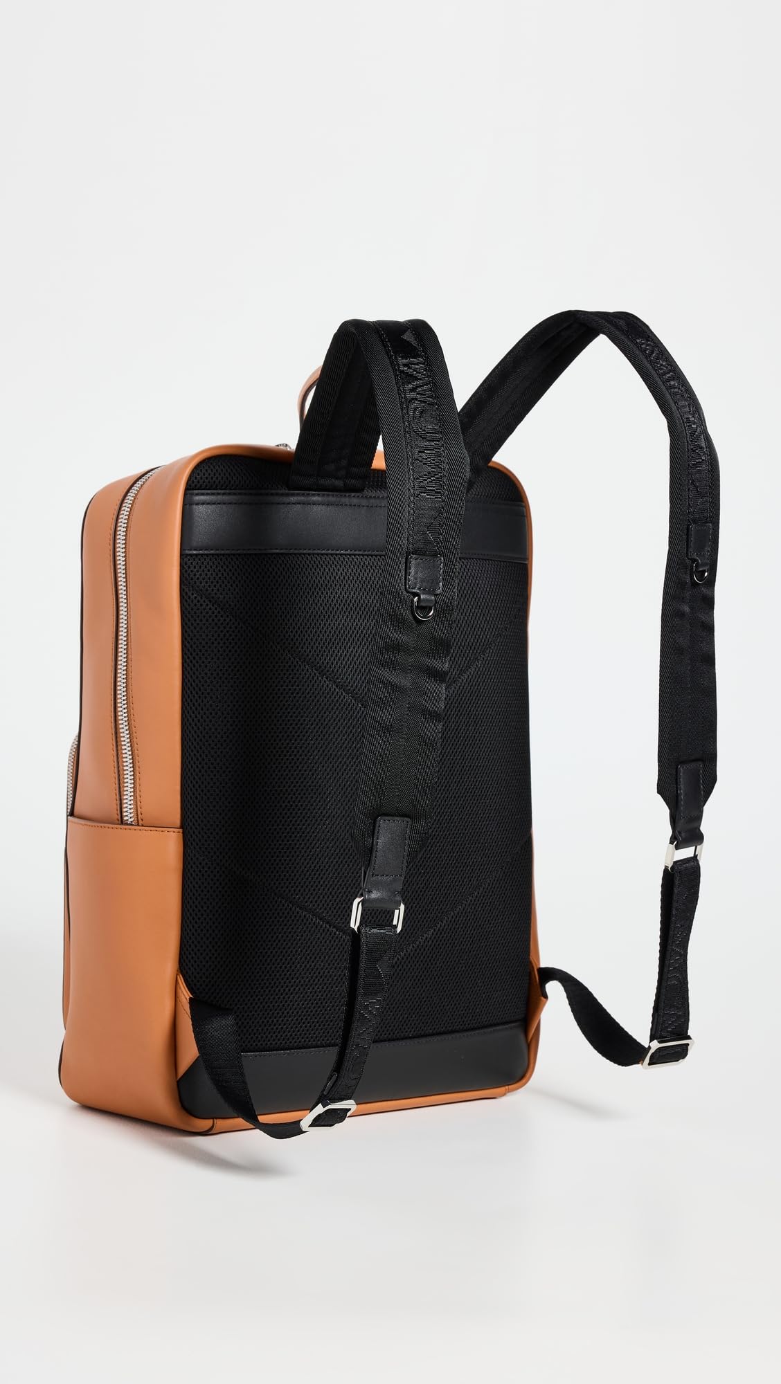 MCM Men's Aren Medium Leather Backpack, Cognac, Orange, One Size