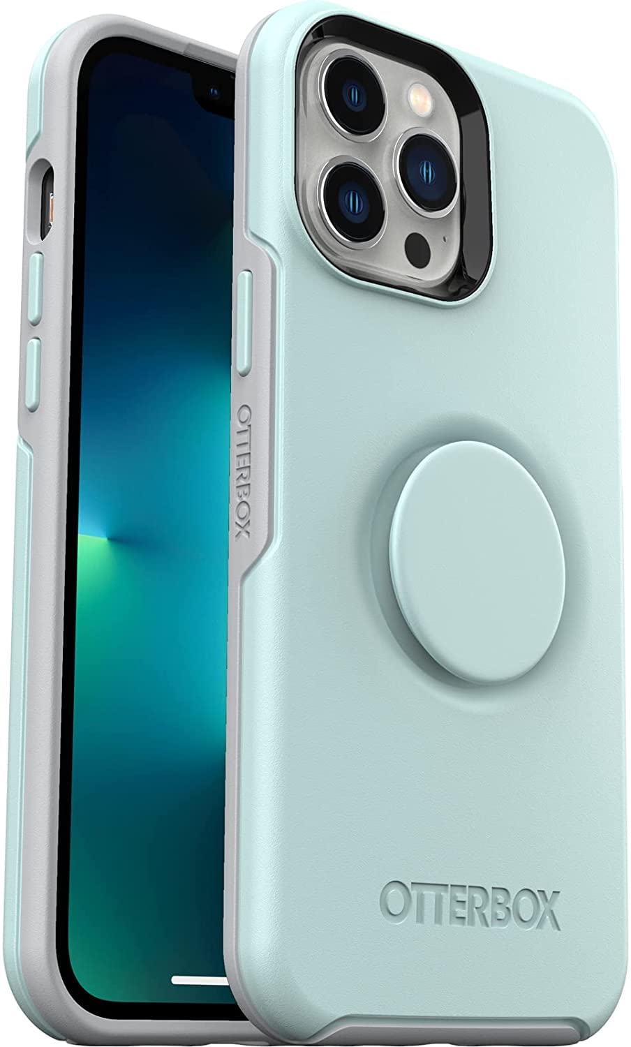 OtterBox iPhone 13 Pro Max & iPhone 12 Pro Max Otter + Pop Symmetry Series Case - BLACK, integrated PopSockets PopGrip, slim, pocket-friendly, raised edges protect camera & screen