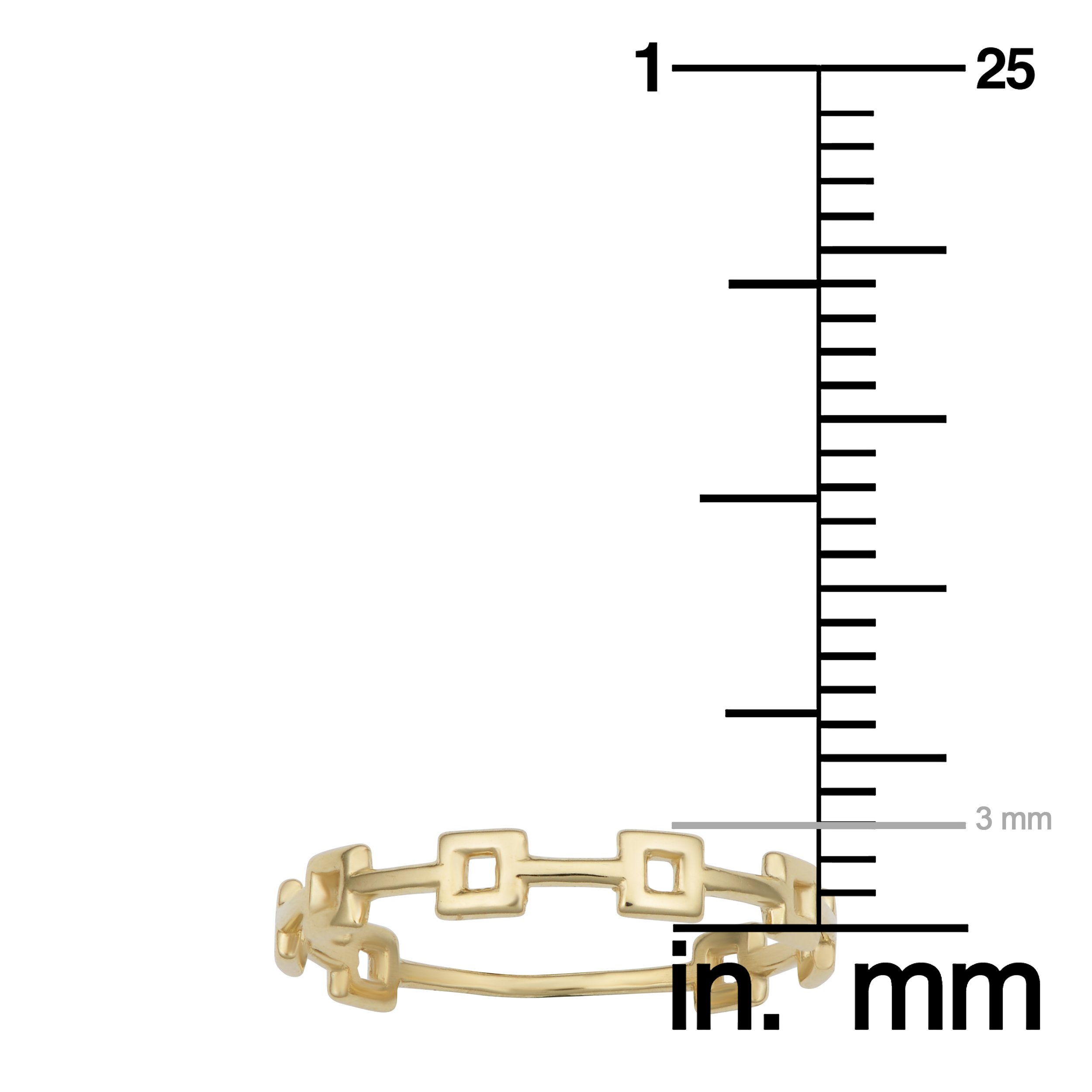 Kooljewelry 14k Yellow Gold Square Cut-outs Ring (size 8)