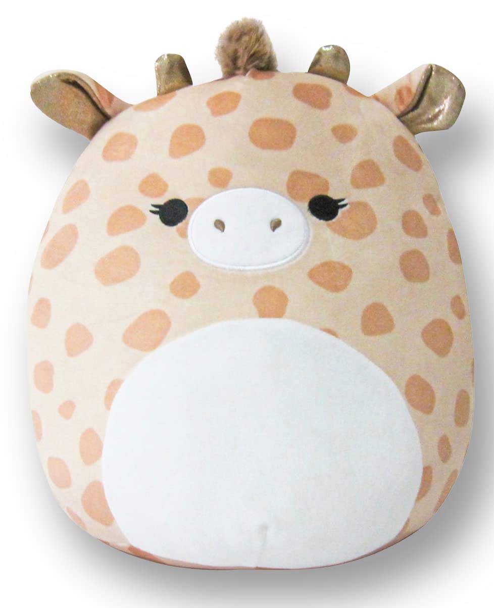 Squishmallows 12 Inch Sel Giraffe Plush - Light Brown with Spots & Gold Sparkly Ears & Horns Stuffed Animal Toy, Medium