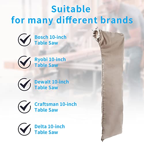 Table Saw Dust Collector Bag for Bosch/Rigid/Ryobi/DeWalt/Kobalt/Skilsaw/Craftsman/Porter/Cable/Delta/Makita/Metabo 10" TableSaws | Universal 2.5" inch Dust Port (1 Pack)