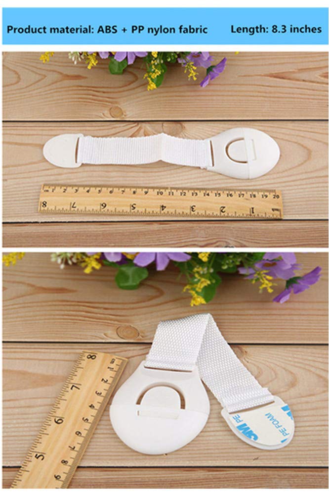 LINNDDER_12 Pack Of White Drawer Child Locks Safety Locks For Cabinets Refrigerator Lock Child Prevent Children From Opening Drawers, Cabinets, Refrigerators, Microwave Ovens, Trash Cans, Toilets,