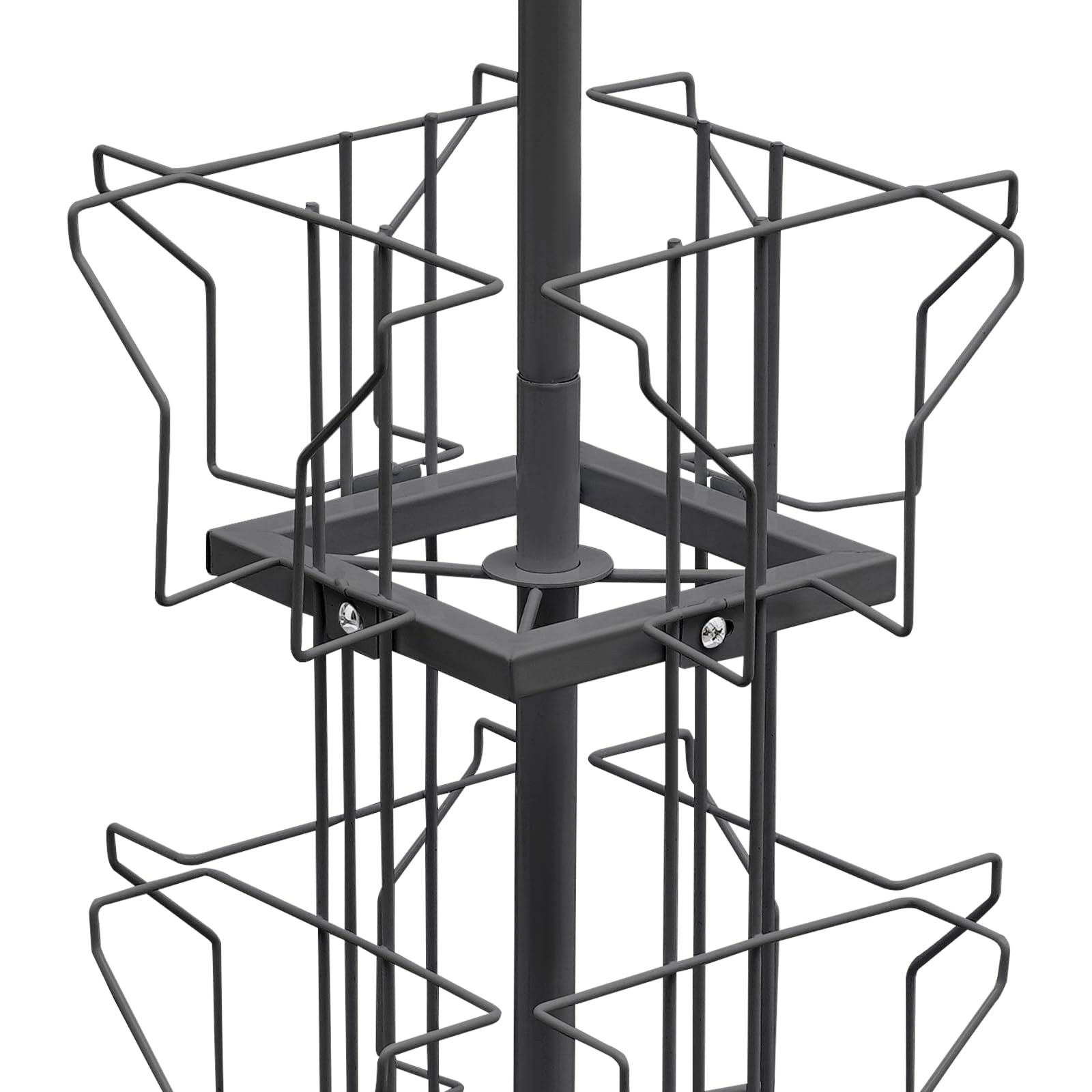 TFCFL 12 Pockets Rotating Greeting Card Rack, 3 Tier Display Stand Spinning Floor Stand, Pocket Holder for Gift Card Display Stand Countertop Retail Display Sticker Holder Rack (White)