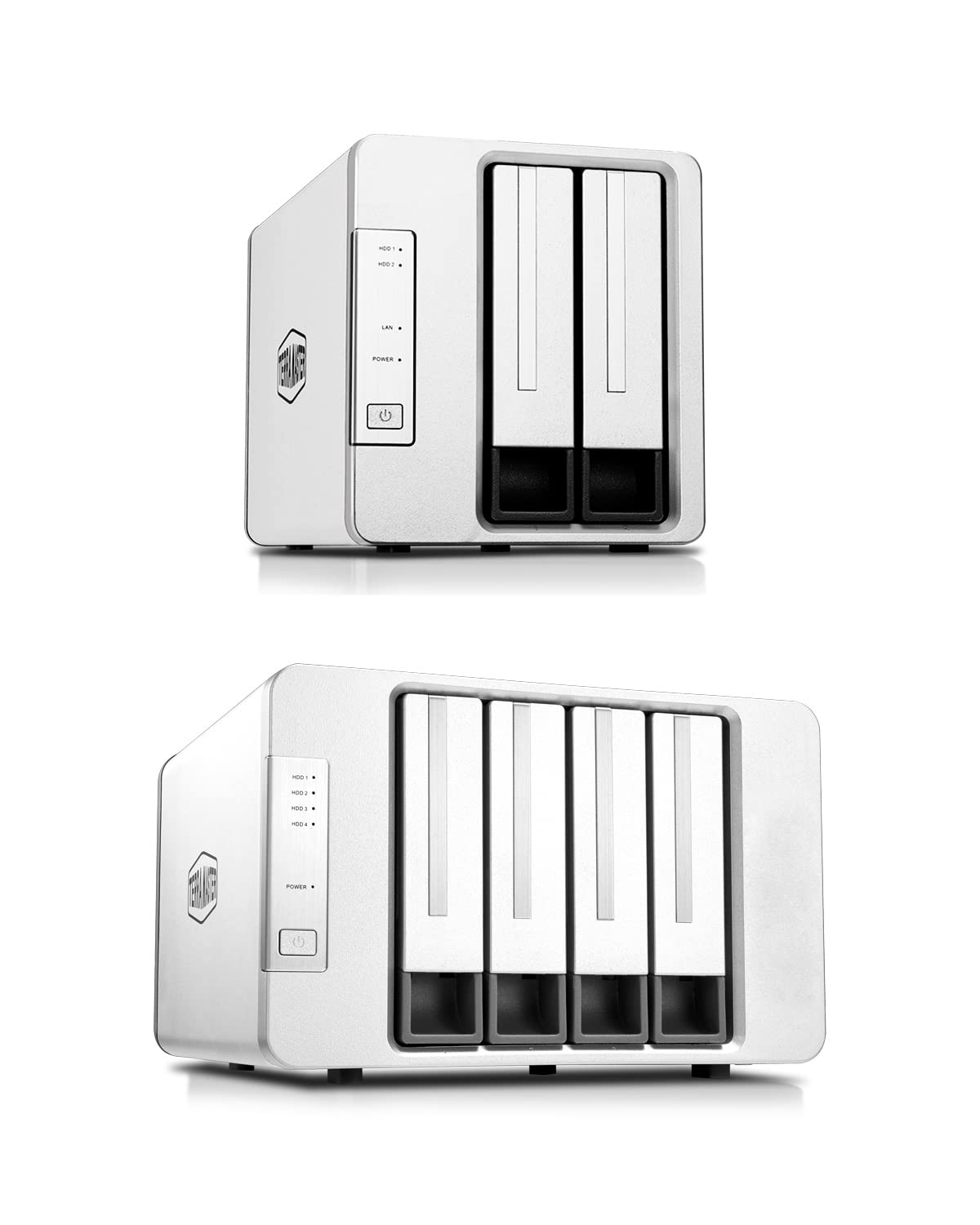 TERRAMASTER F2-210 NAS 1GB Quad Core & D4-300 USB3.1 Enclosure RAID Storage External HDD Dock 4Bay, Expand The Capacity of Network Attached Storage NAS Server