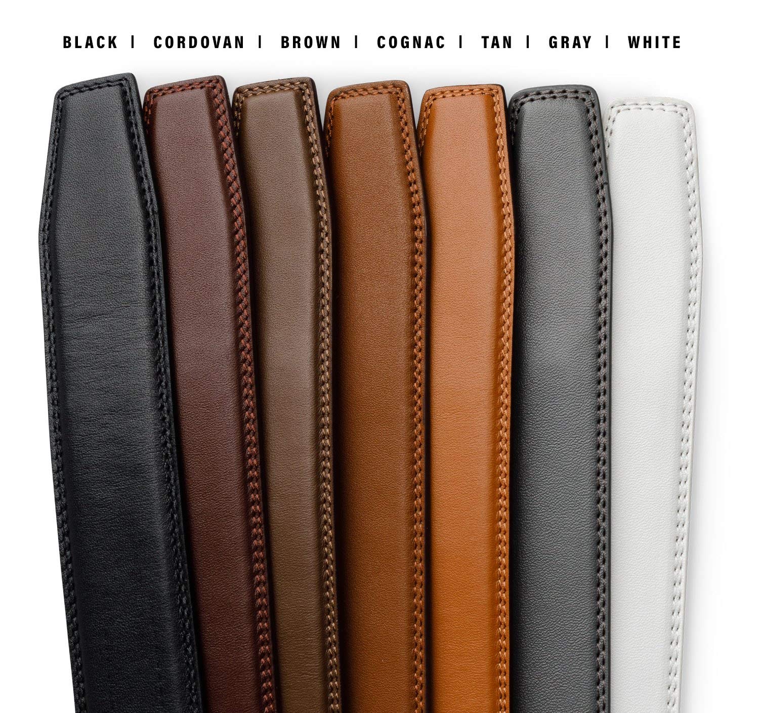 KORE Men’s Full-Grain Leather Track Belt | Black Fits 24" to 44" [no buckle]