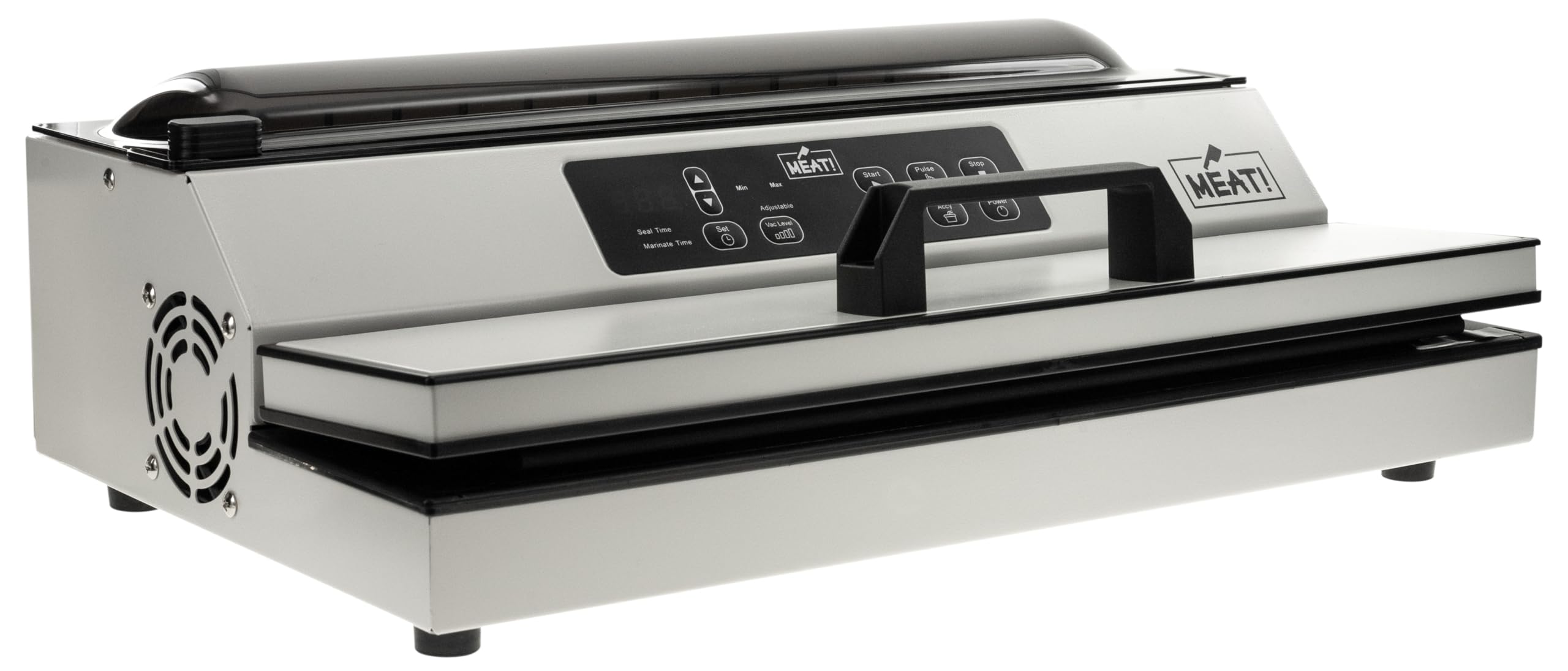 MEAT! 16 Inch External Vacuum Sealer with a 16 Inch Sealing Strip, Bag Roll Storage, Bag Cutter, and LCD Display for Preserving Meat and Vegetables
