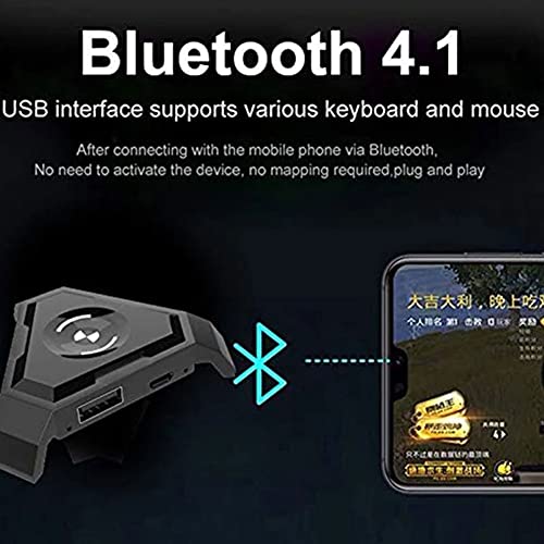 RUIYUYUZ Bluetooth 4.1 Keyboard Mouse Converter,Mobile Gamepad Android PUBG Controller Keyboard Gaming Mouse Converter for iOS Ipad to PC