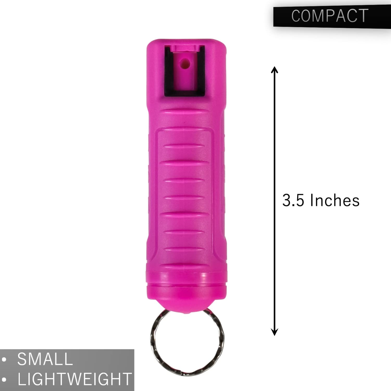 Police Magnum Keychain Pepper Spray Self Defense Belt Clip Holder- Tactical Maximum Strength OC with Dye- Made in The USA - 1 Pack Hot Pink INJ