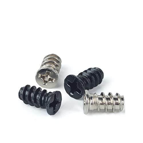 WAAZI Industrial Screws Black Silvery Flat Head Machine PC Case Cooling Fan Mount Screw Cross Recessed Computer Chassis Hard Disk Screw Bolt M5 (Color : 3, Size : 12MM (50PCS)_M5 (Head 6MM))