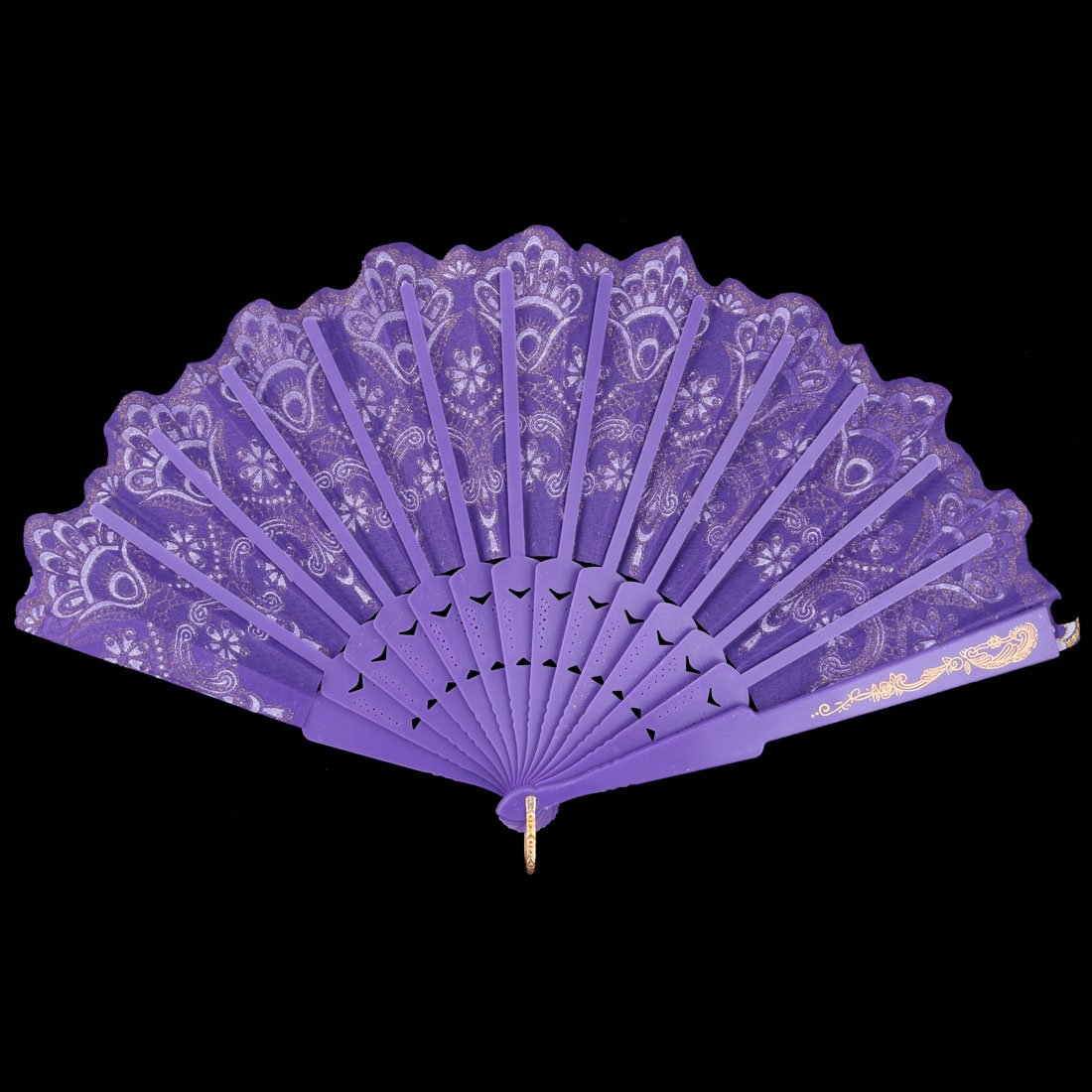 Qtqgoitem Women Polyester Chinese Style Cosplay Artistic Handle Folding Fan 24cm Length Purple (model: 56f 7e1 104 59c 6ea)