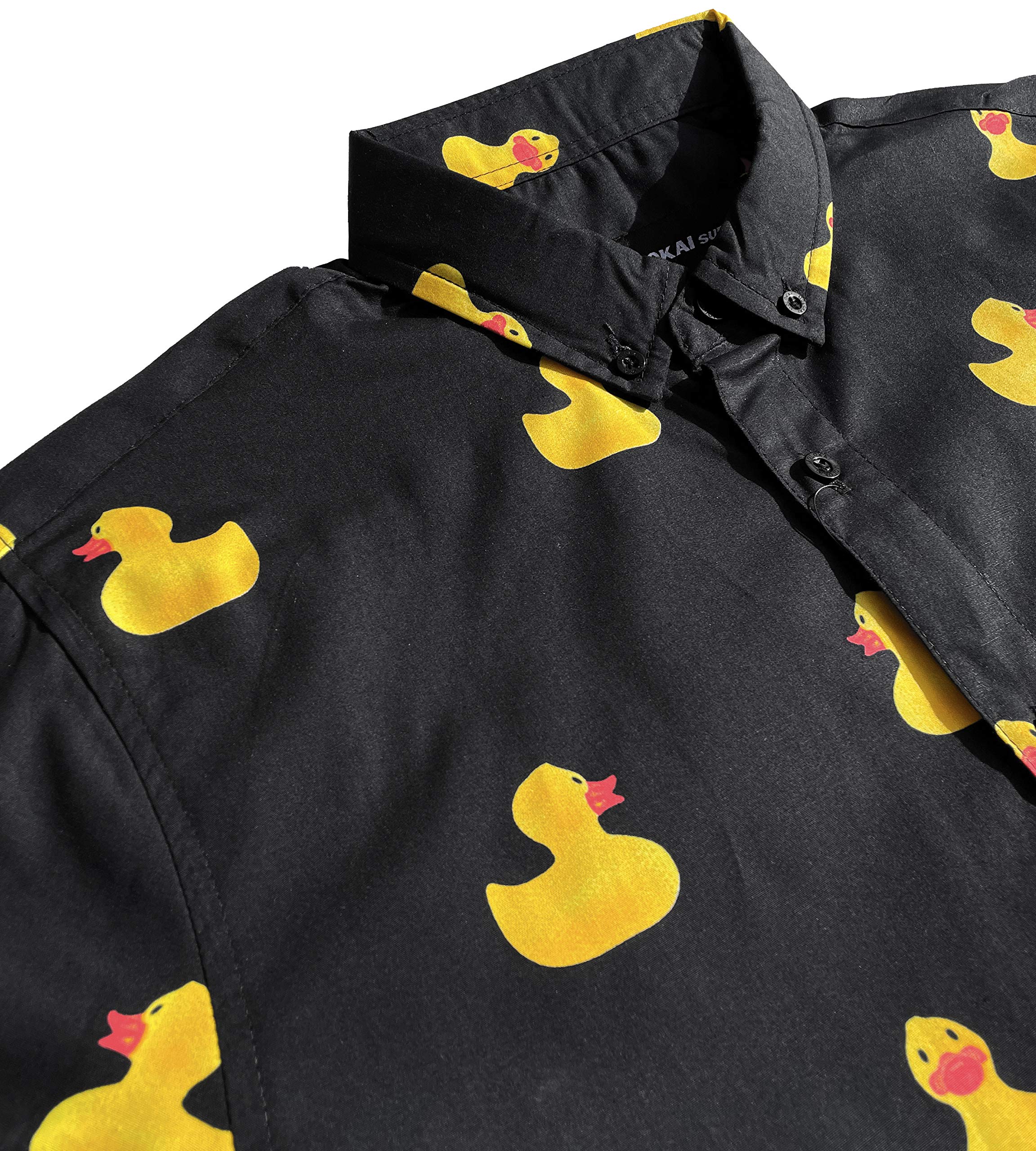 M MOLOKAI SURF Boys Shirts Fun Hawaiian Short Sleeve Shirt (Rubber Ducks, Small)