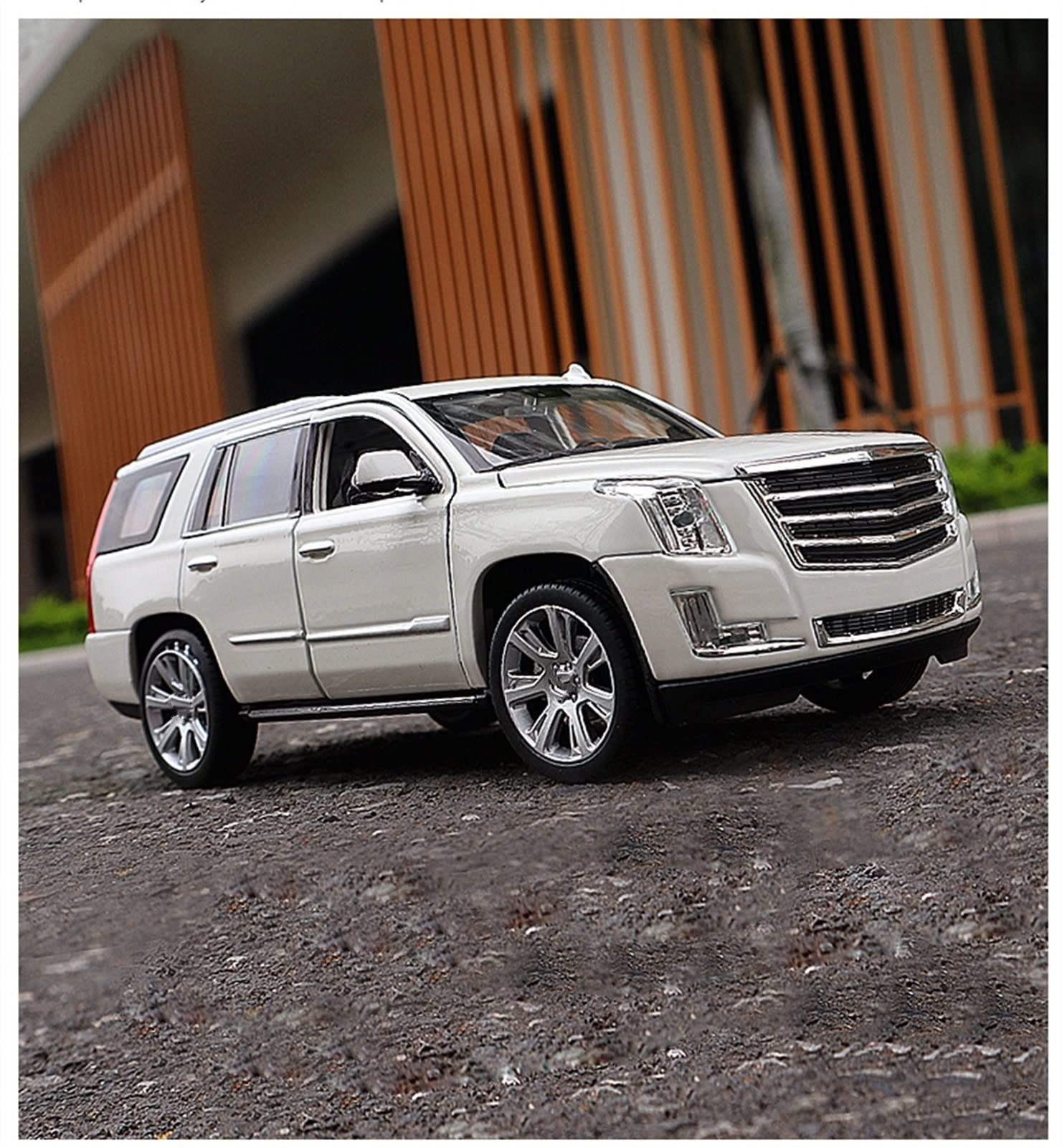 QTSM Die-Casting 1:27 2017 for Cadillac for Escalade Car Alloy Car Model Simulation Car Gift Toy Die Casting Model Boy Toy (Color : White)