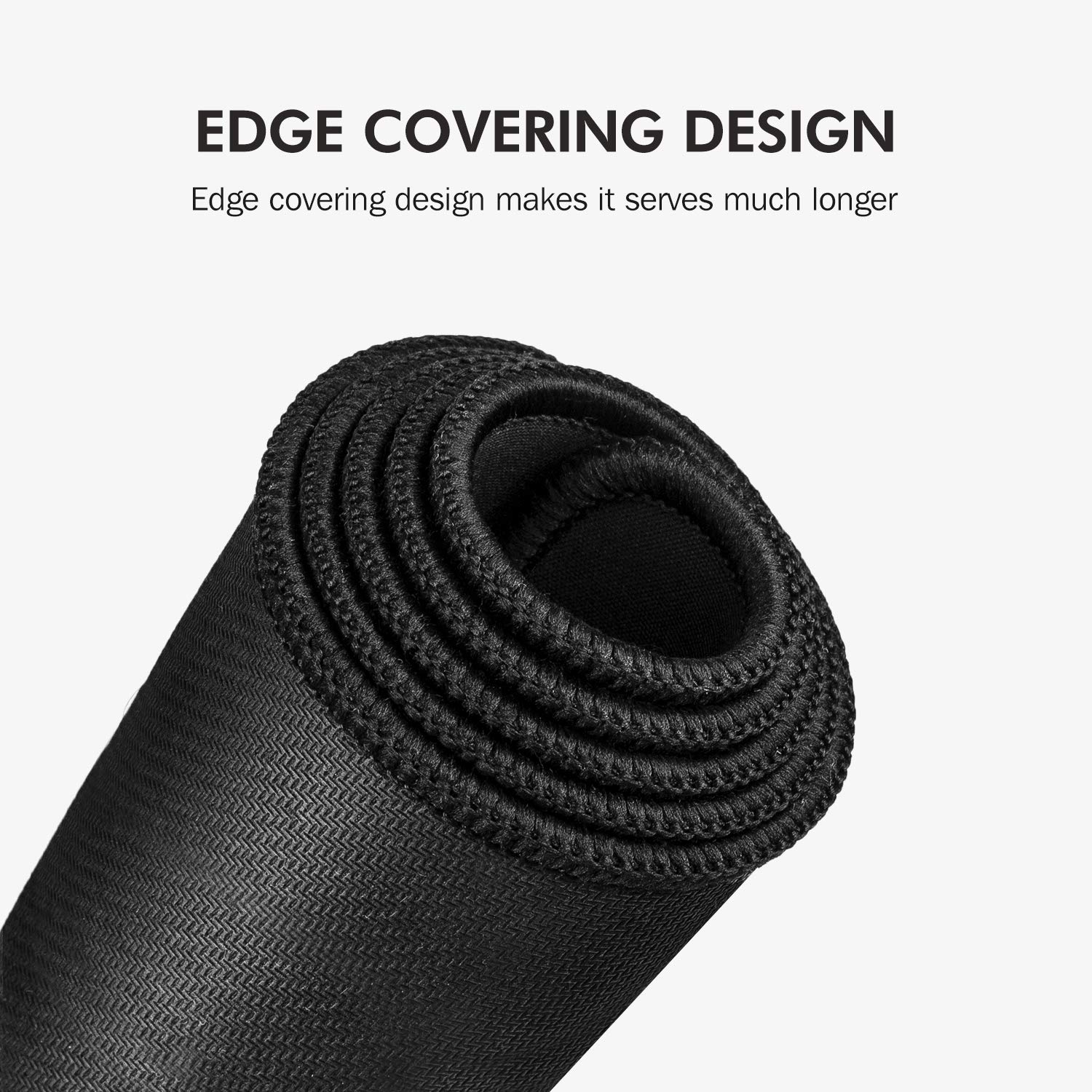 LUXCOMS Extended Gaming Mouse Pad (31.5×15.75×0.12 Inch) Computer Keyboard Mousepad Mouse Mat, Water-Resistant, Non-Slip Base, Durable Stitched Edges,Mouse Mat for Gamer, Office & Home, Black (LST080)