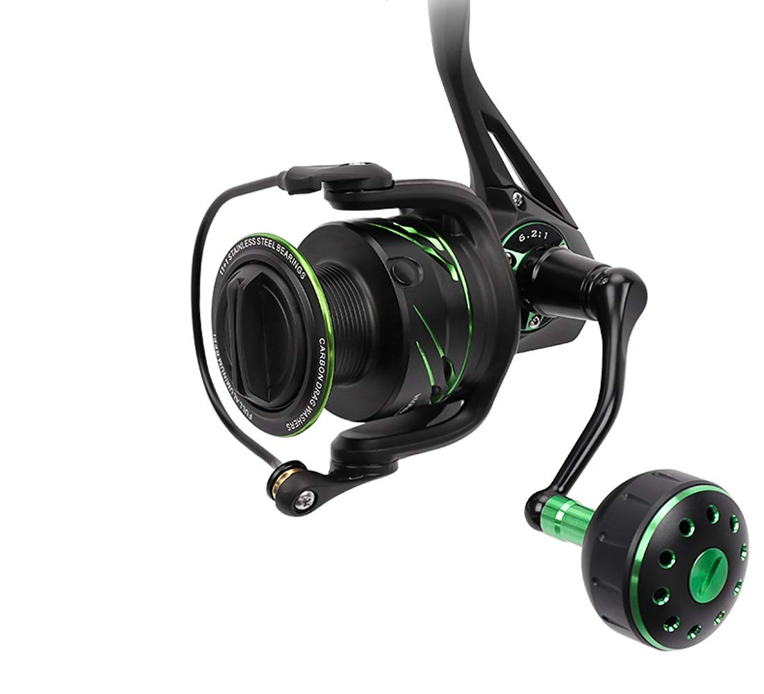 LLJPYX7L Rotating Fishing Reel, 6.2:1 Advanced Smooth Fishing Spinning Reel, Rust-Proof, Super Smooth, Suitable for Salt Water and Fresh Water, Suitable for Beginners (Color : Two Reel)