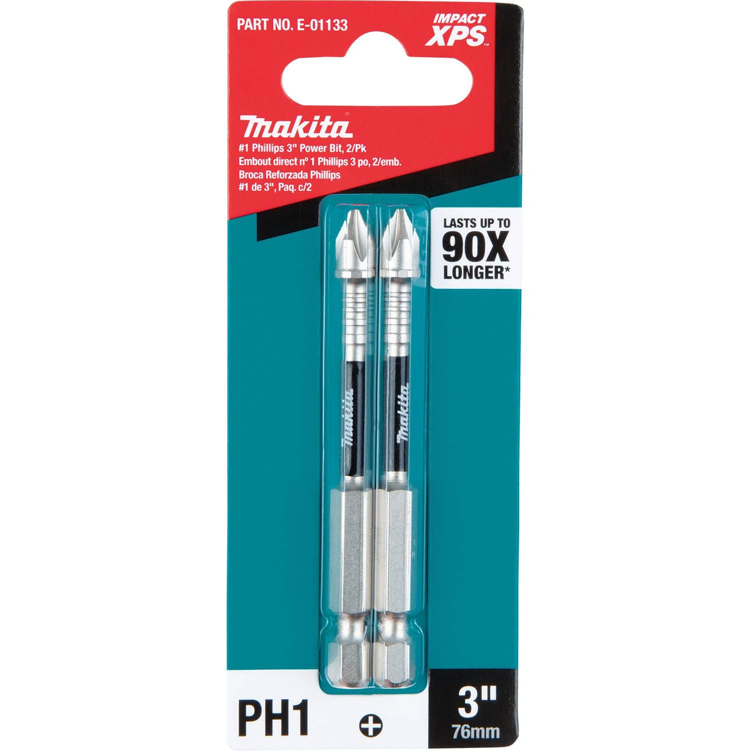 Makita E-01133 Impact XPS™ #1 Phillips 3" Power Bit, 2/pk