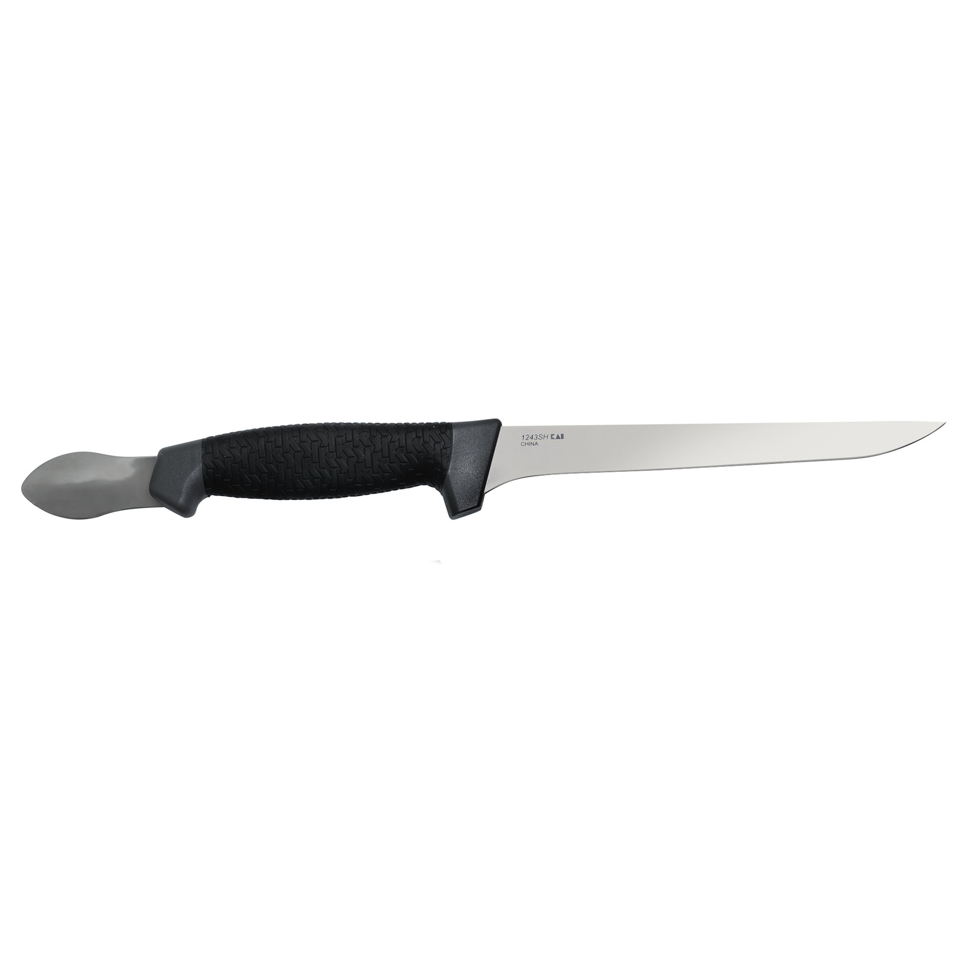 Kershaw 7" Boning Knife with Spoon, Stainless Steel Blade with Protective Sheath, Fishing Fillet Knife, Two-in-One Fishing Tool for Anglers