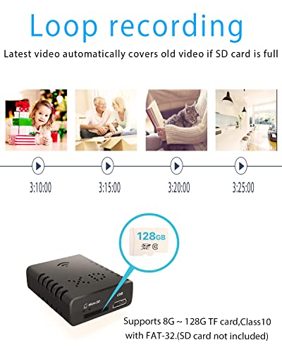Mini Spy Camera WiFi, Smallest Hidden Cameras HD1080P for Home Security Surveillance with Video Small Portable Nanny Cam with Phone App, Motion Detection, Night Vision for Indoor
