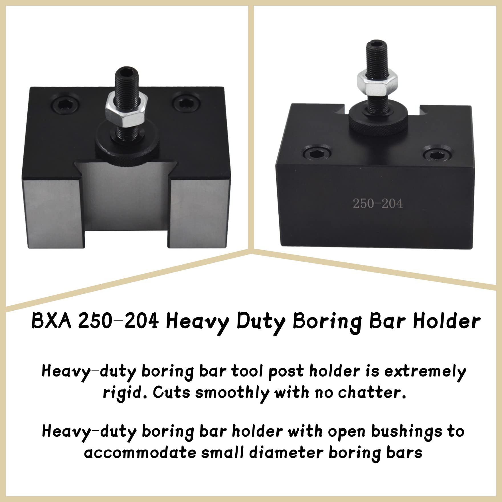 waltyotur BXA 250-204 Heavy Duty Boring Bar Holder, Quick Change Heavy Duty Boring Bar Tool Post Holder for CNC Lathe
