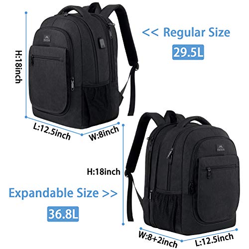 MATEIN Travel Backpack for Men, Expandable Laptop Backpack with USB Charging Port, Carry on Backpack for Women, 52L TSA Travel Laptop Backpack with Shoes Compartment Fits 17 inch Computer