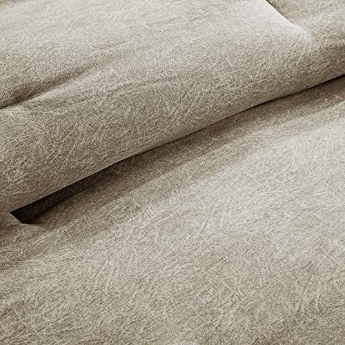 Madison Park Boone Cozy Comforter Set, Faux Suede, Deluxe Hotel Styling All Season Down Alternative Bedding Matching Shams, Decorative Pillow, King (104 in x 92 in), Rustic Tan 7 Piece
