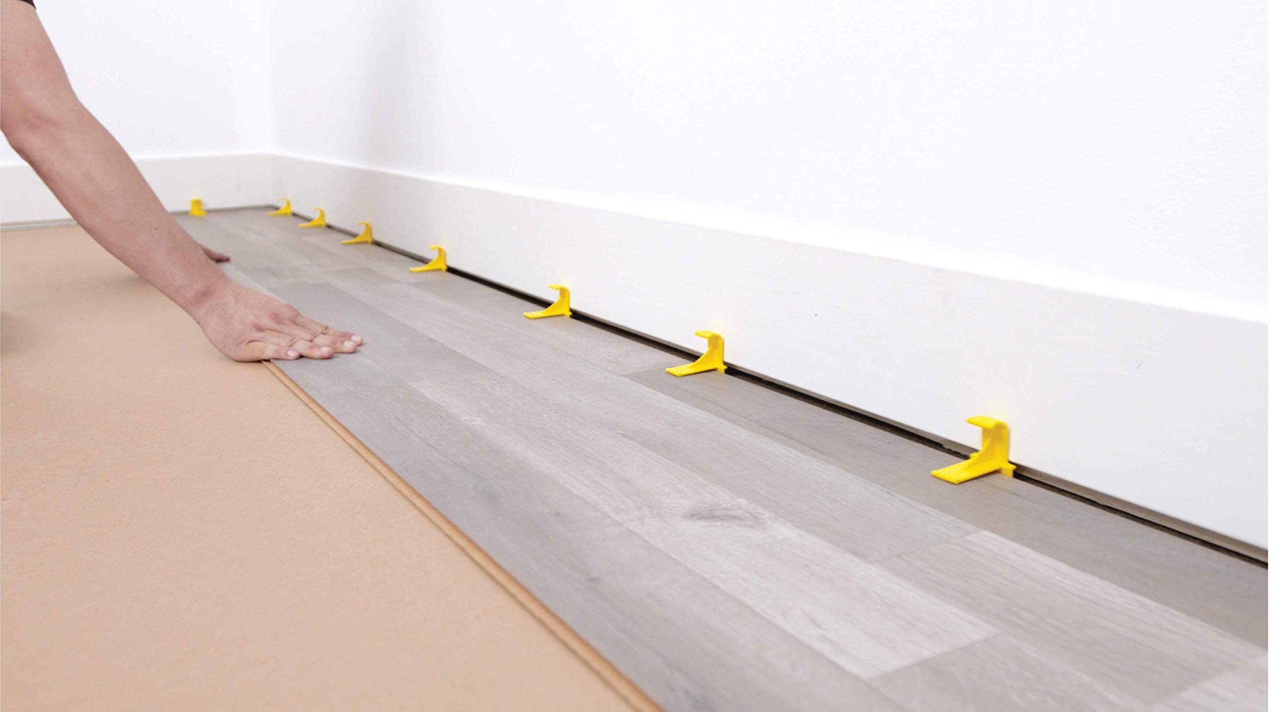 Tfloor Laminate Flooring Spacers : for Installing Laminate Wood, Vinyl Plank, Engineered Hardwood, LVT, Bamboo, Subfloor Panels, or Any Floating Floor Material. Made in The USA.