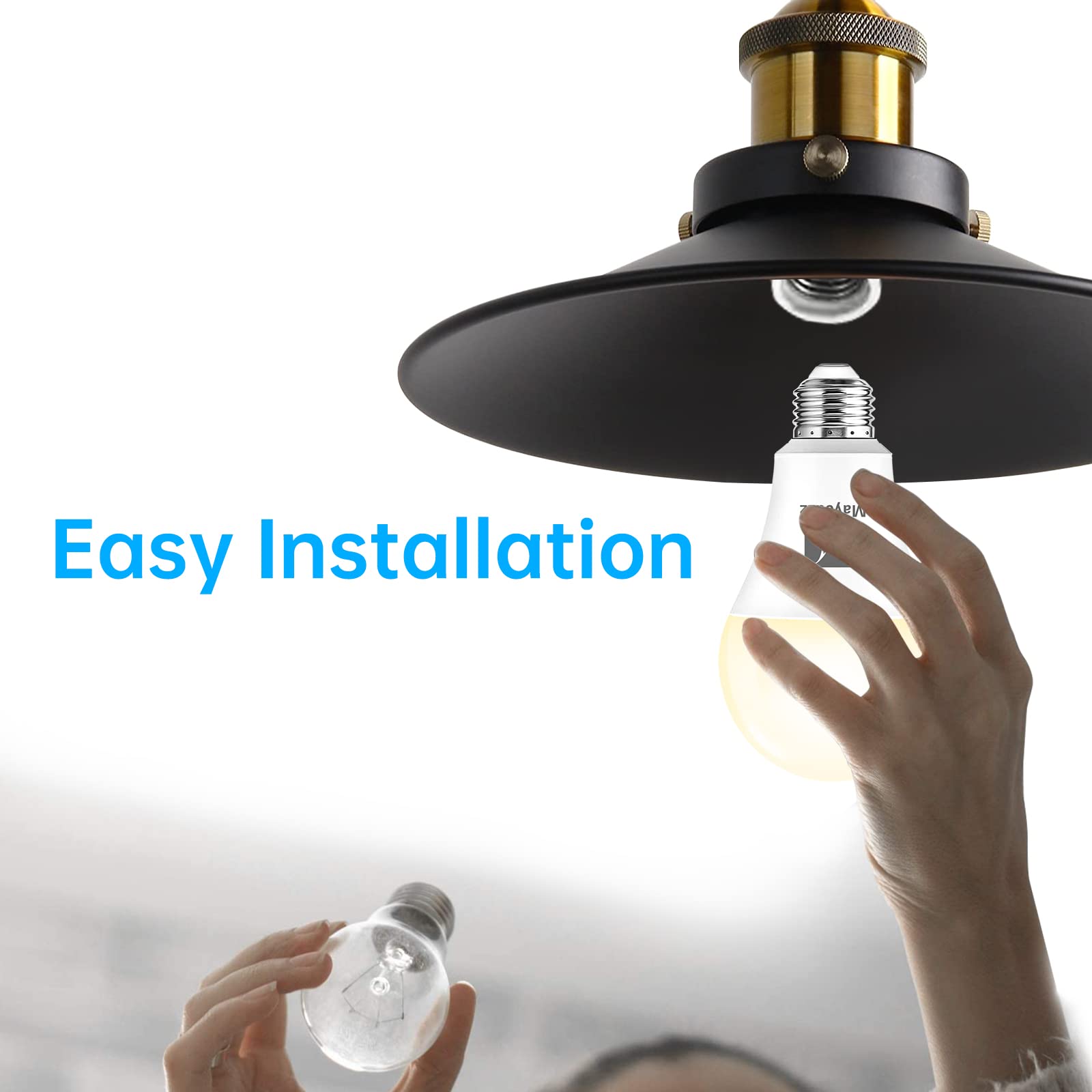 M MayJazz A21 LED Light Bulbs, 150 Watt Equivalent LED Bulbs, 2200LM Super Bright Light Bulb, 4000K Natural White, Non-Dimmable, E26 Medium Screw Base (4 Pack)